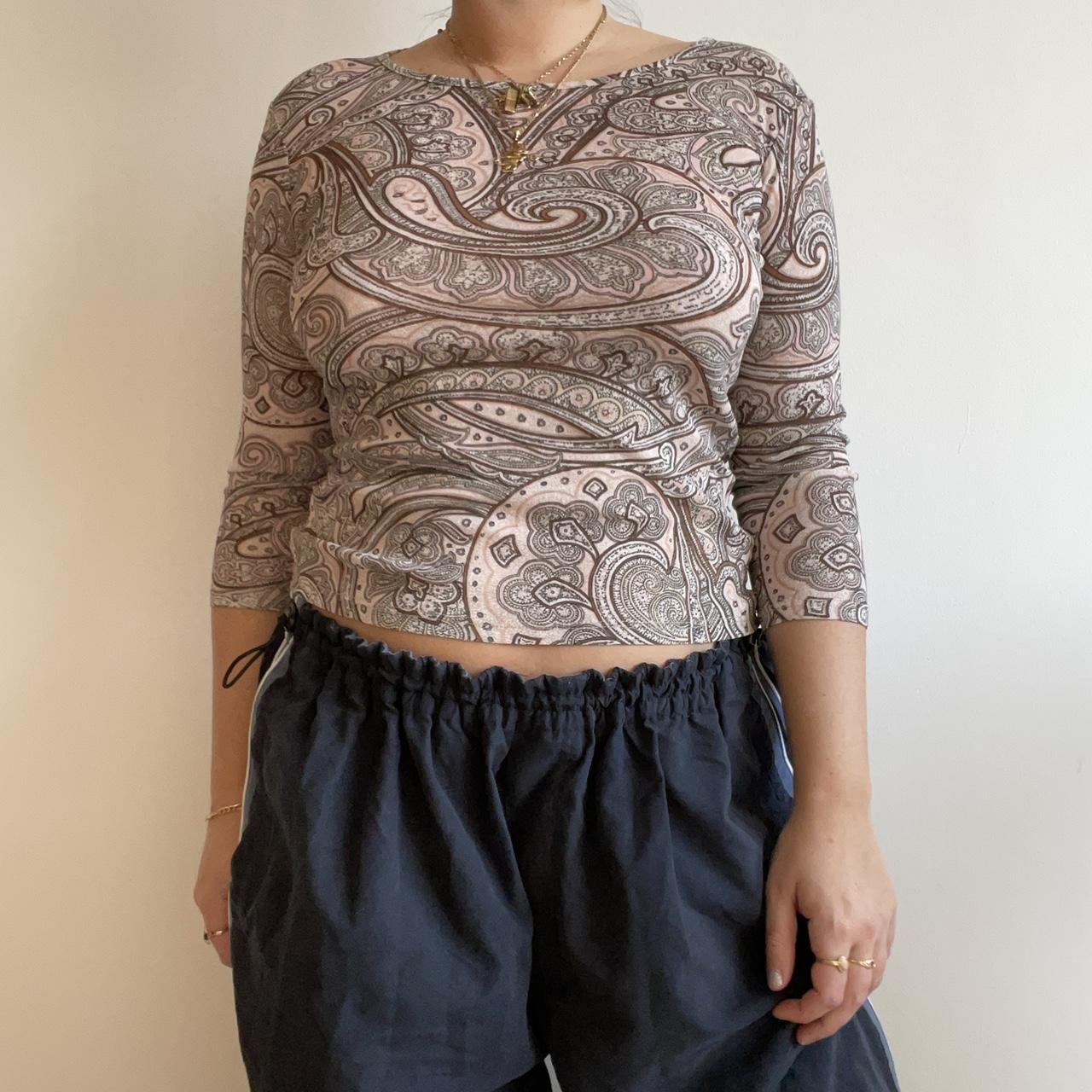 Women's Brown and Pink Top | Depop