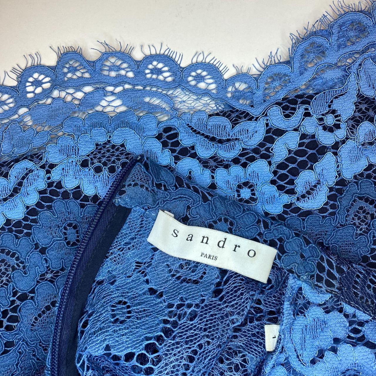 Sandro Lace dress Featuring shades of blue, it's... - Depop
