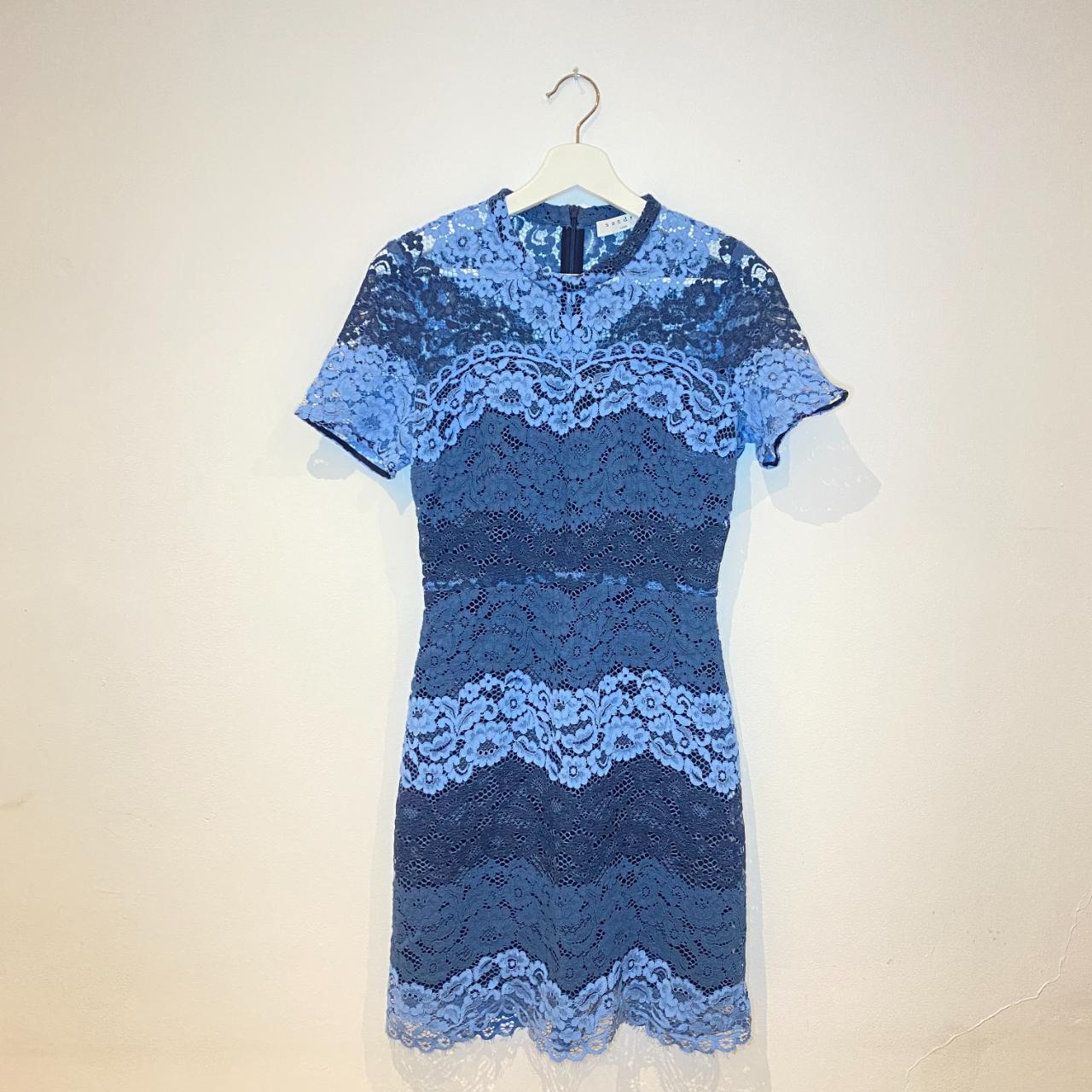 Sandro Lace dress Featuring shades of blue, it's... - Depop