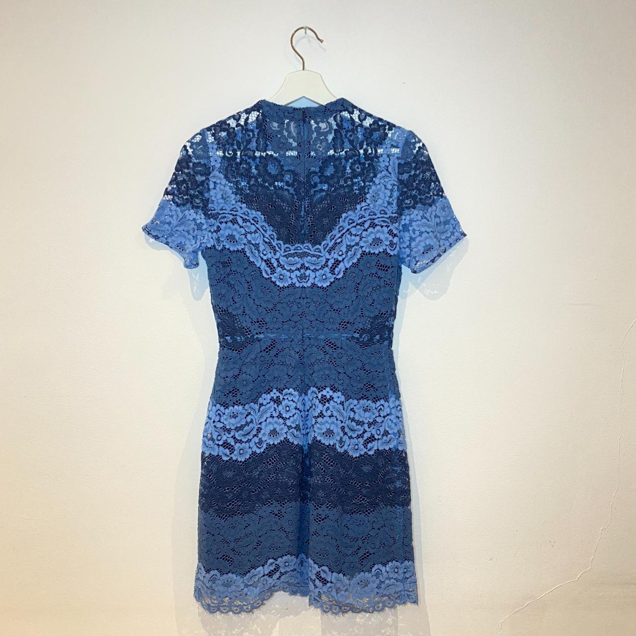 Sandro Lace dress Featuring shades of blue, it's... - Depop