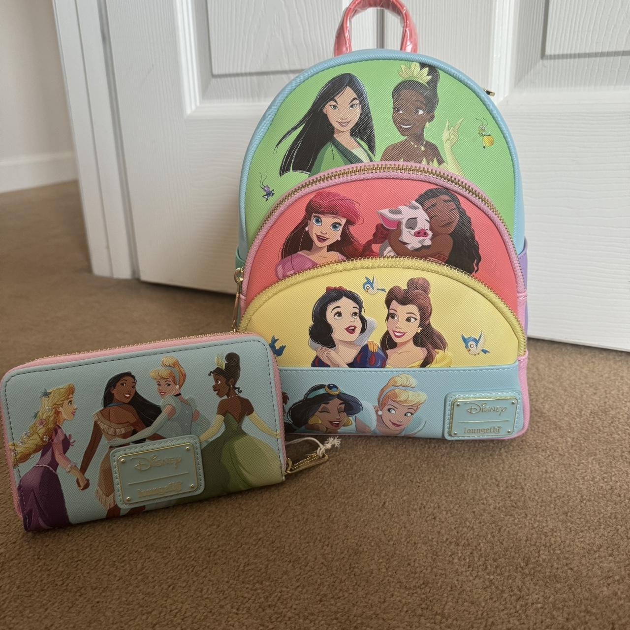 NWT Colorful Princess Collage Loungefly Set Includes... - Depop