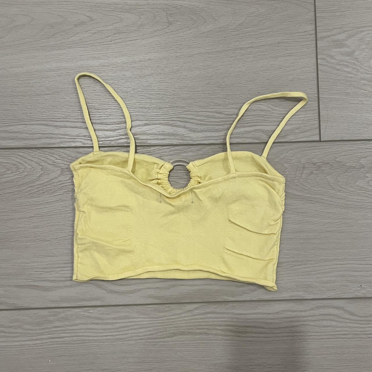 Urban Outfitters Women's Yellow Crop-top | Depop