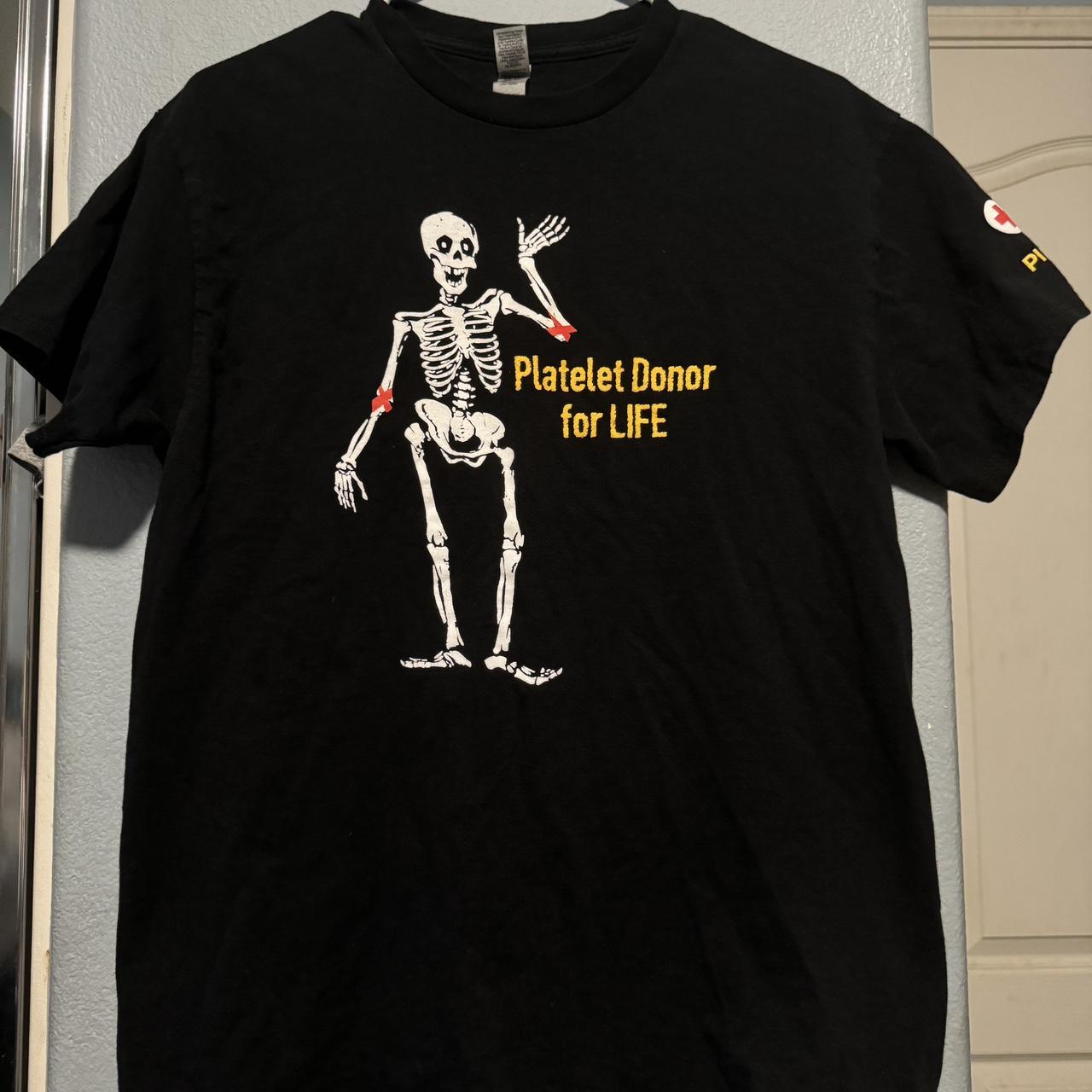 Red Cross shirt Platelet Donor for Life Pit-to-pit:... - Depop