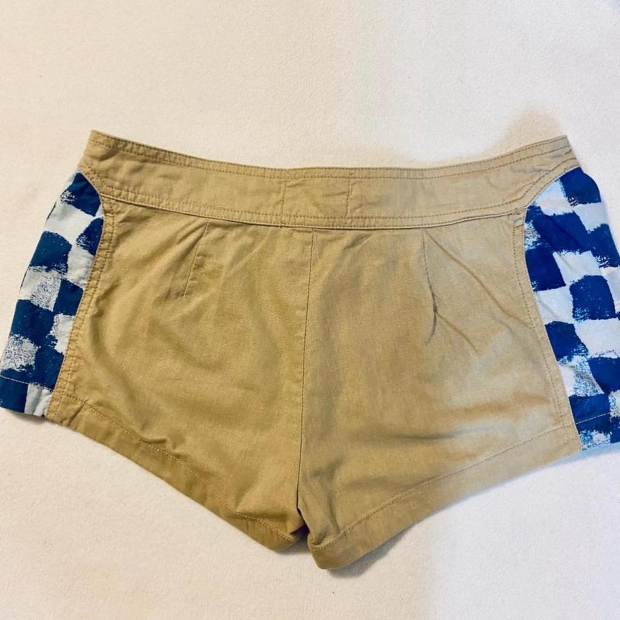 Quicksilver Women’s Tan Shorts with Blue... | Depop
