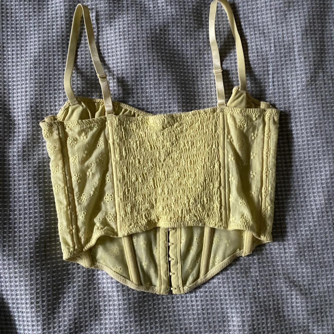 Super cute yellow corset rarely worn in great... - Depop