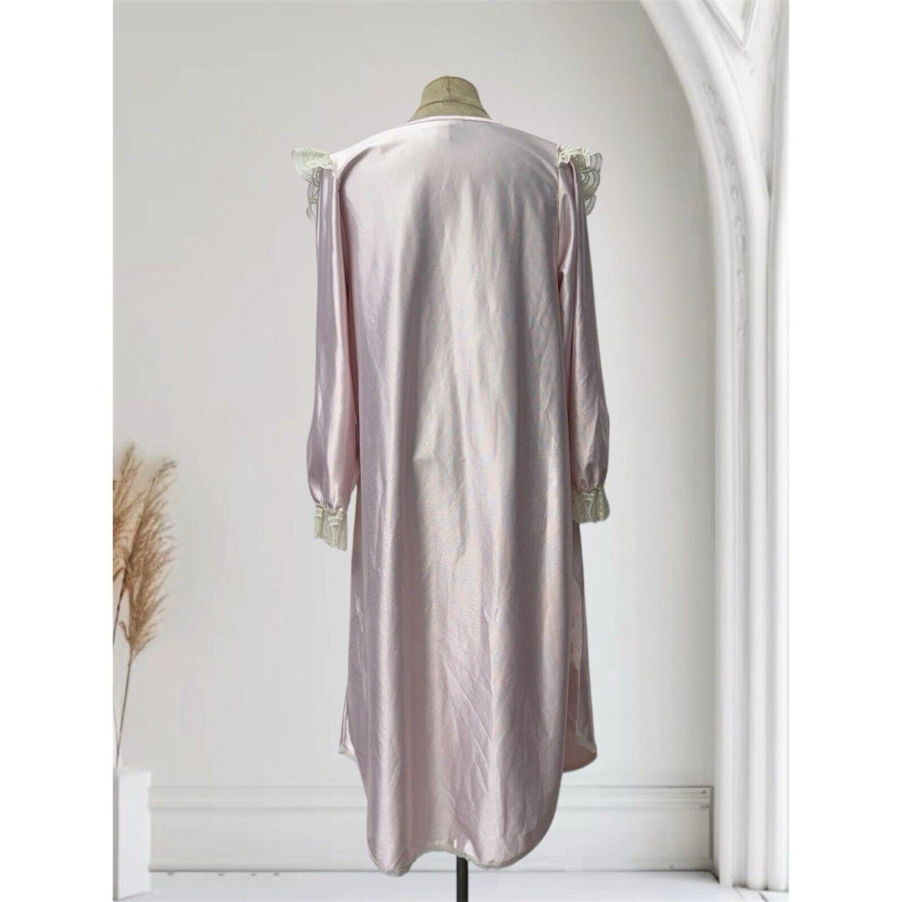 Vintage Apostrophe M Pink Nightgown Satin Flannel... | Depop