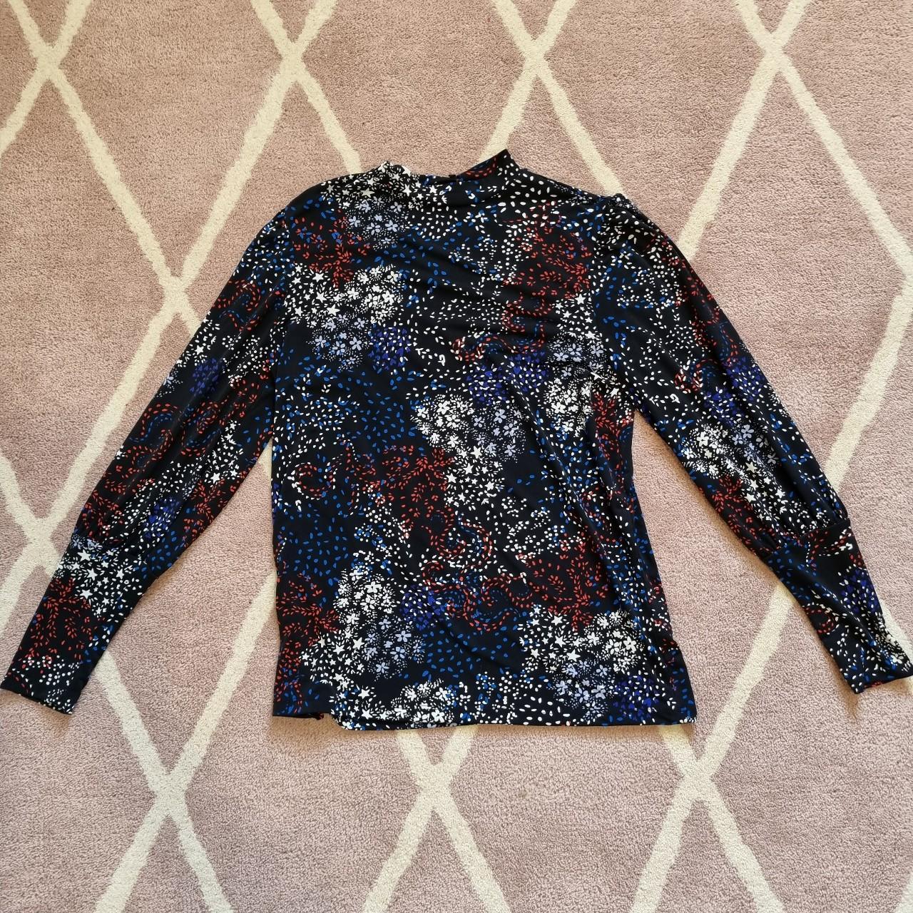 Starry high neck blouse Size 10 Roman Starry spotty... - Depop