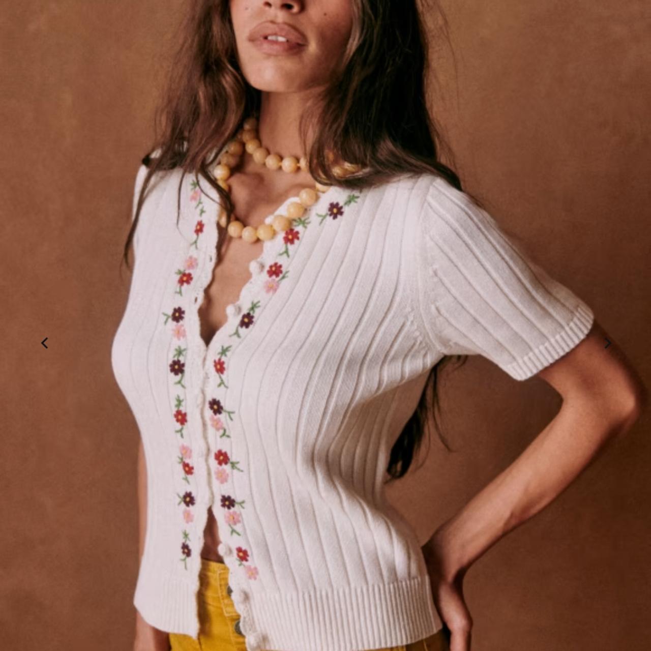 Sézane Ilena Cardigan in Ecru Size XL Love this... - Depop