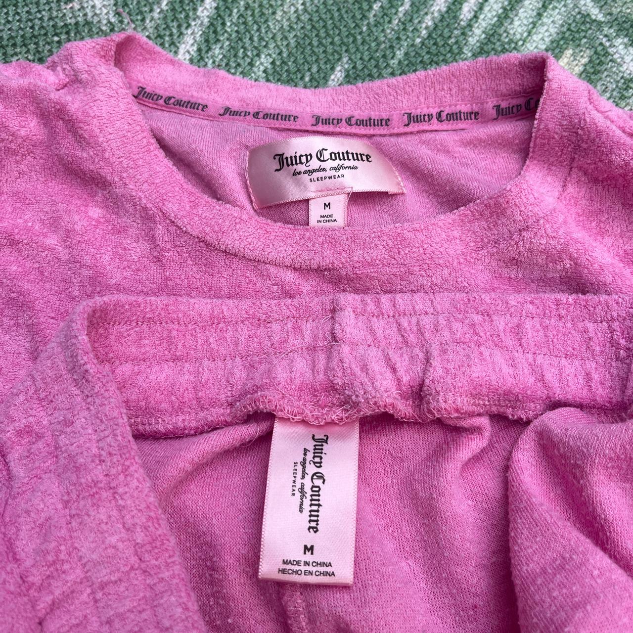 Juicy Couture SLEEP SET PINK M Terri-cloth - Depop