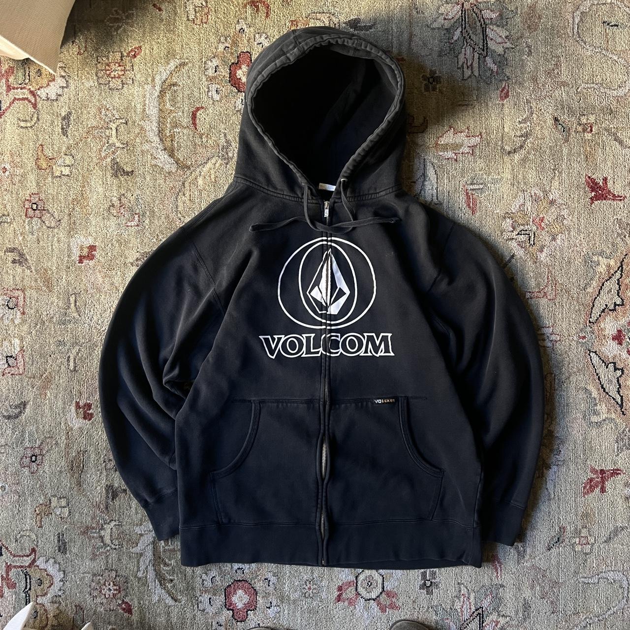 Vintage Y2K Volcom Center Logo Zip Up Hoodie Tag:... - Depop