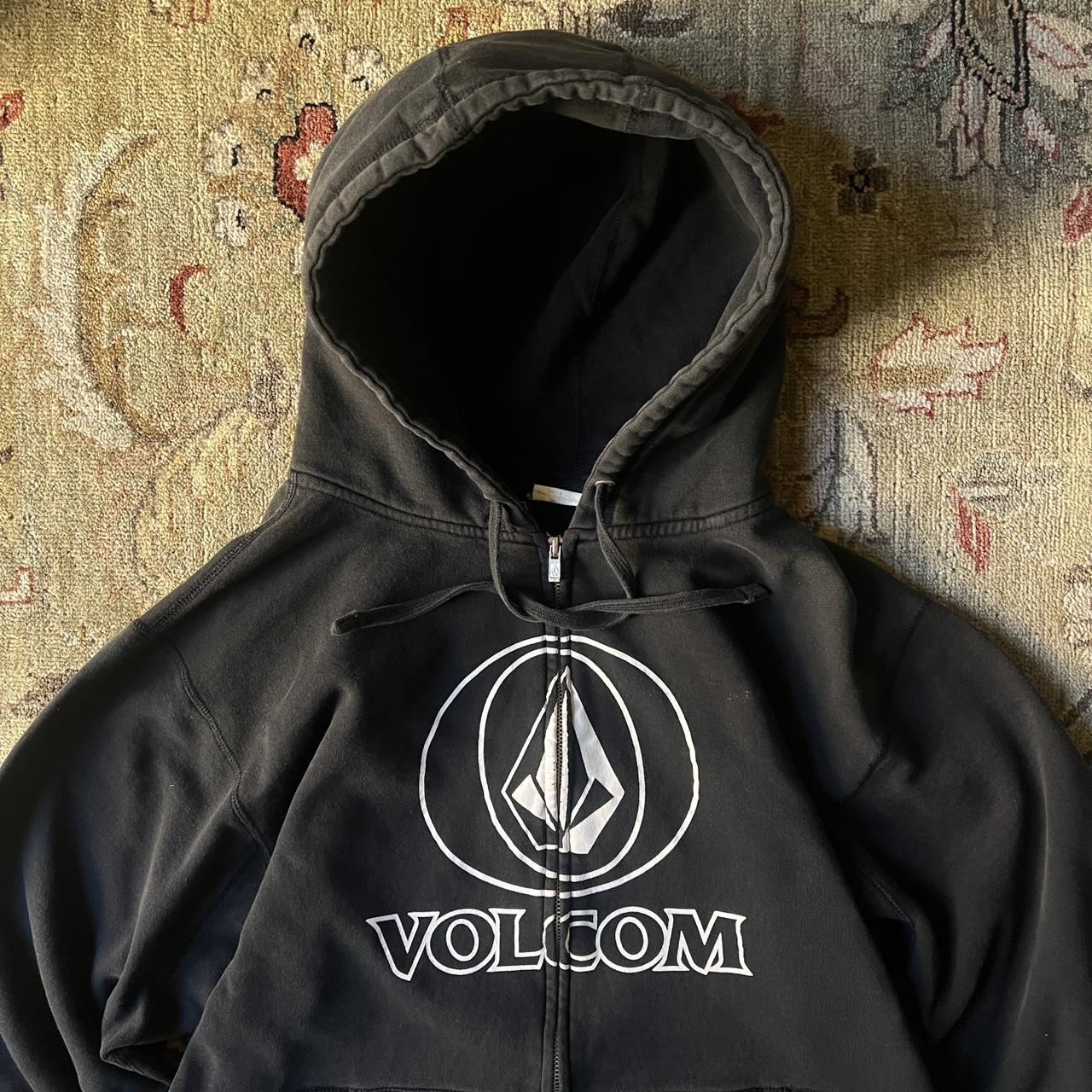 Vintage Y2K Volcom Center Logo Zip Up Hoodie Tag:... - Depop