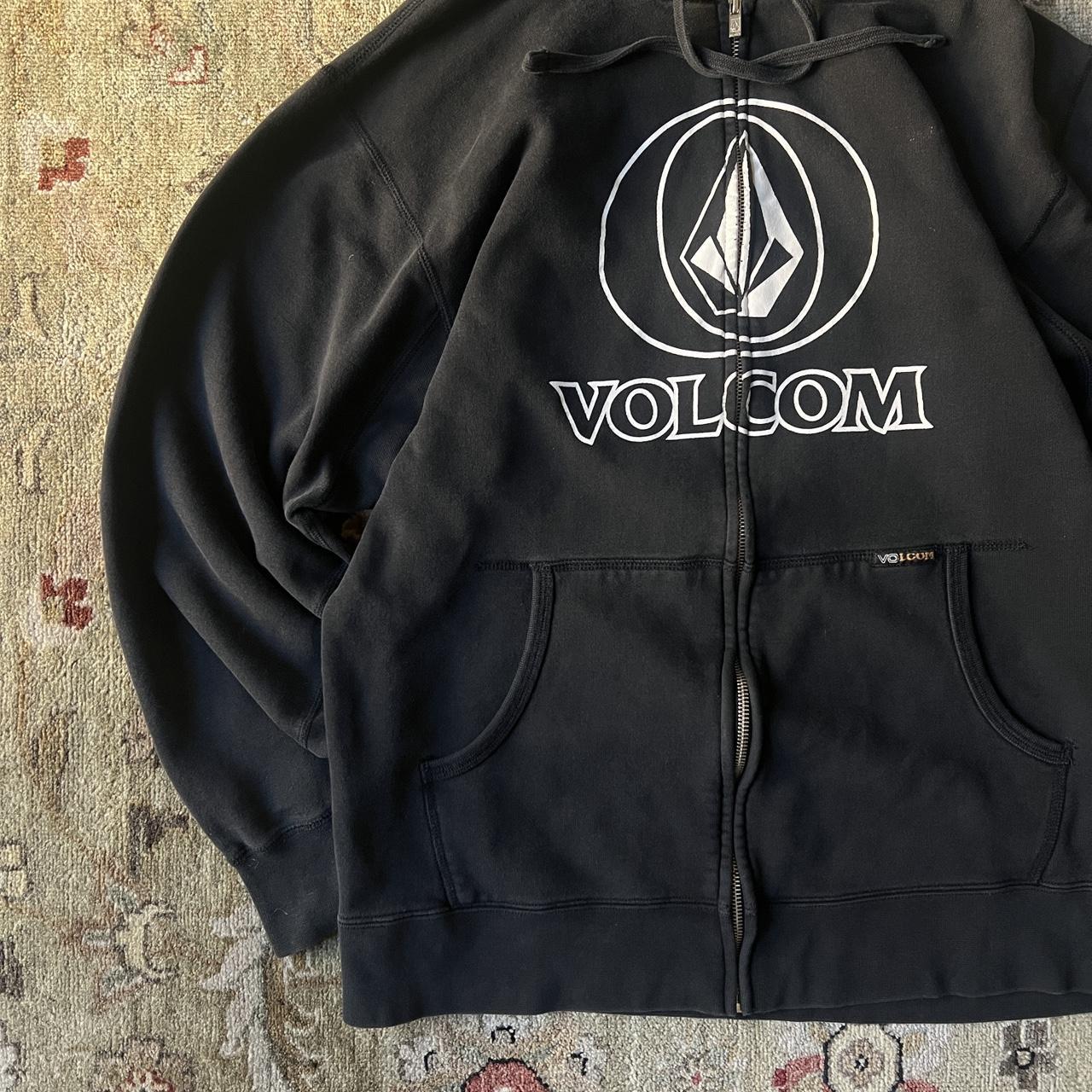 Vintage Y2K Volcom Center Logo Zip Up Hoodie Tag:... - Depop