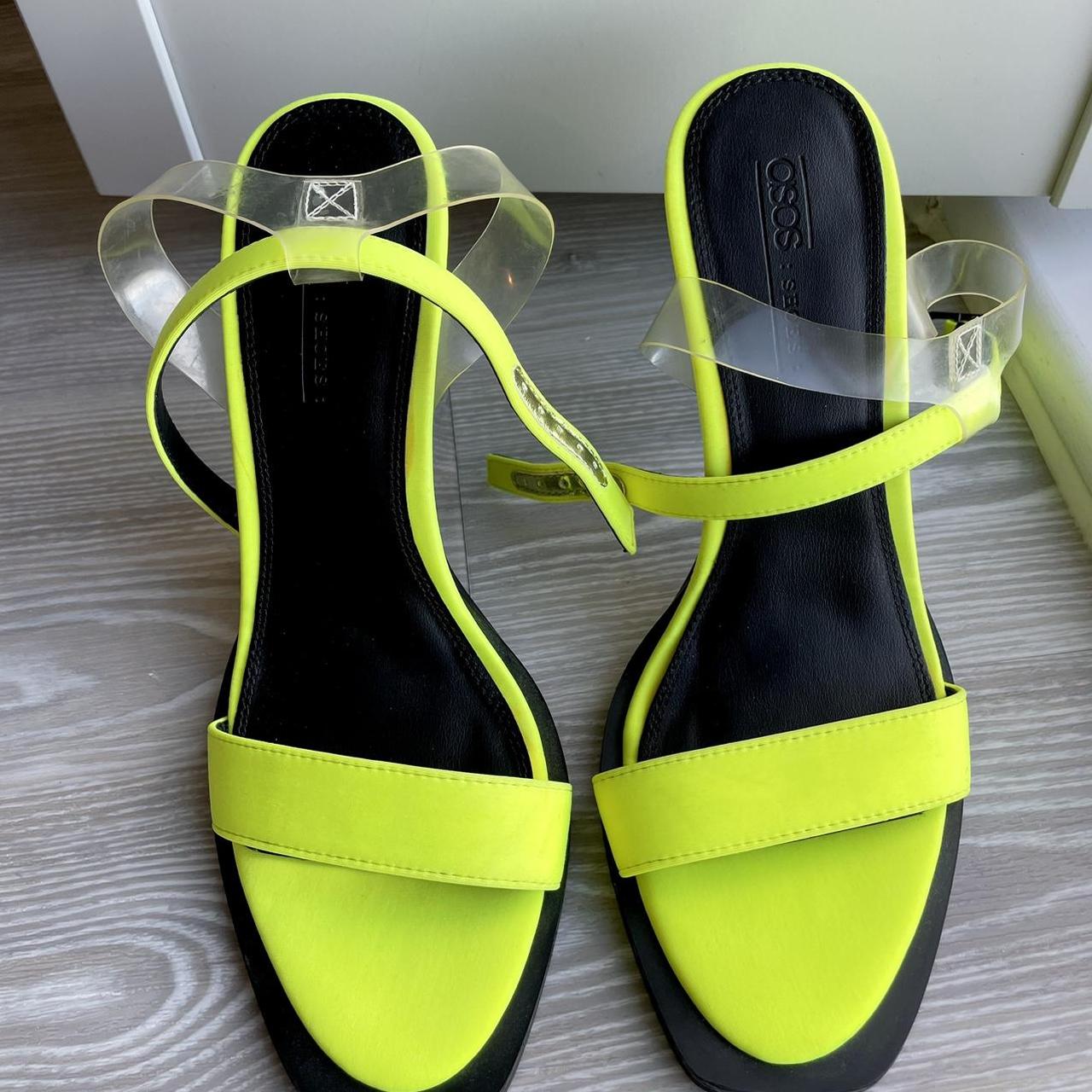 ASOS Neon Green Heeled Sandals size 7 UK Have been... - Depop