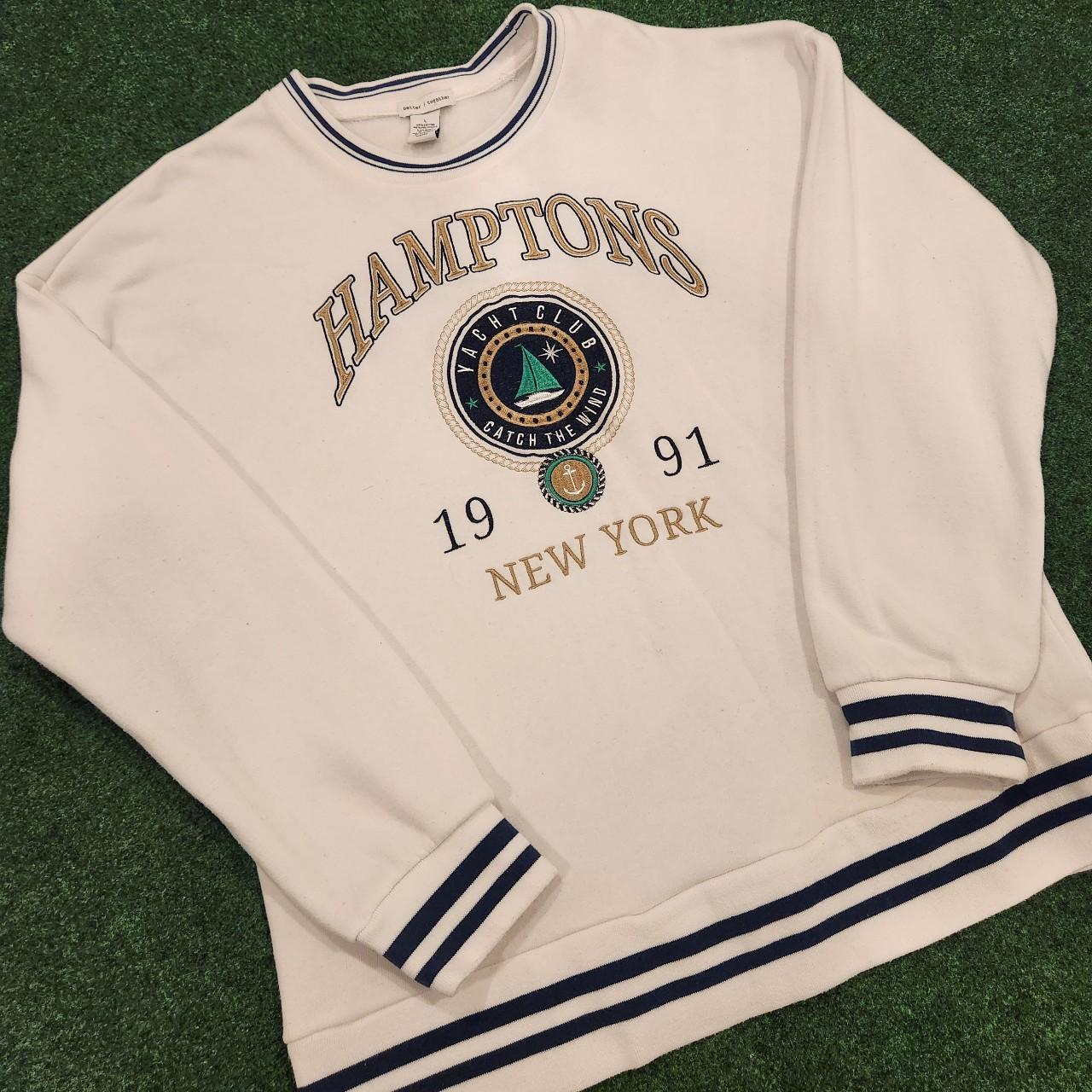 Embroidered Hamptons yacht club sweatshirt. Very... - Depop
