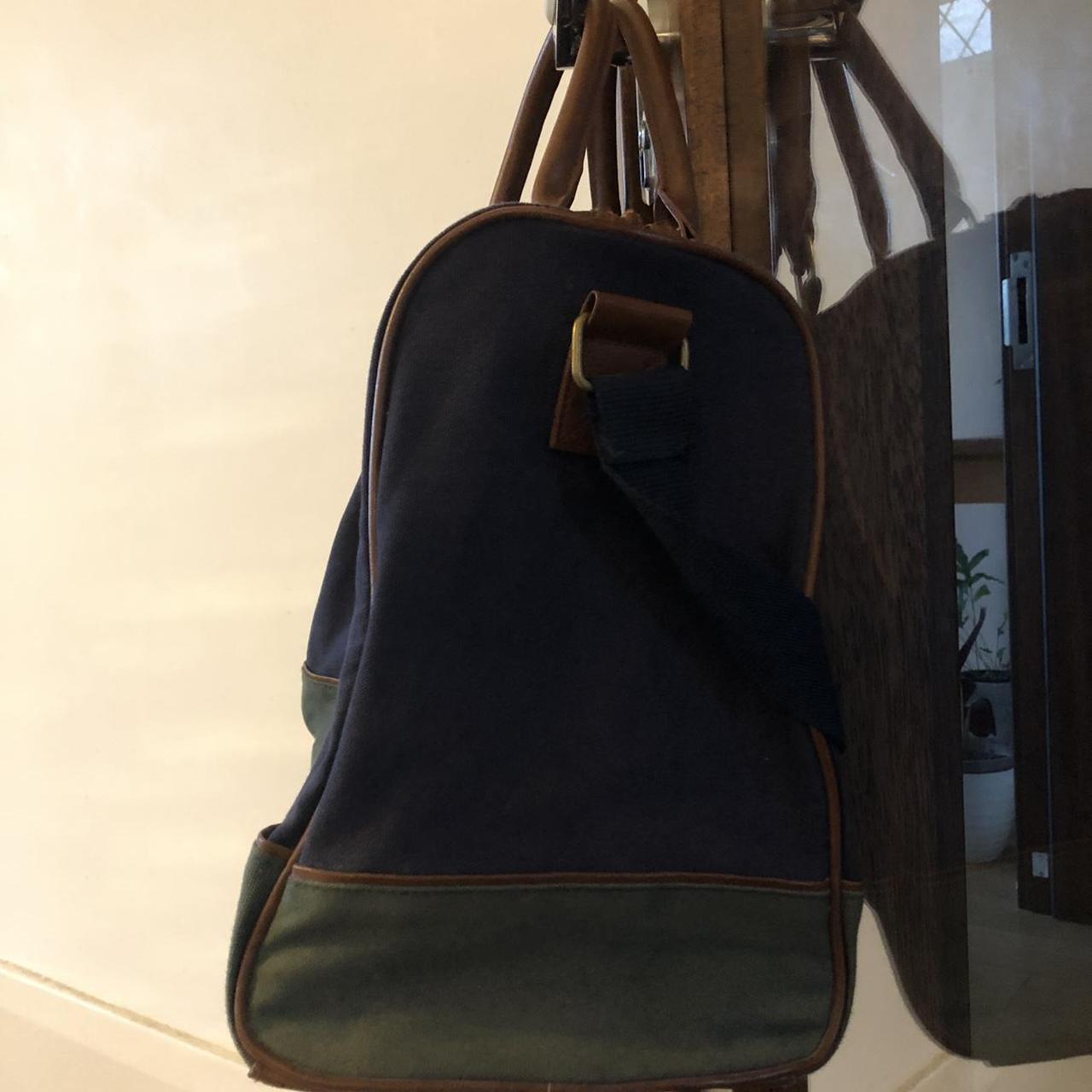 Ralph Lauren canvas duffel/ weekend bag with leather... - Depop