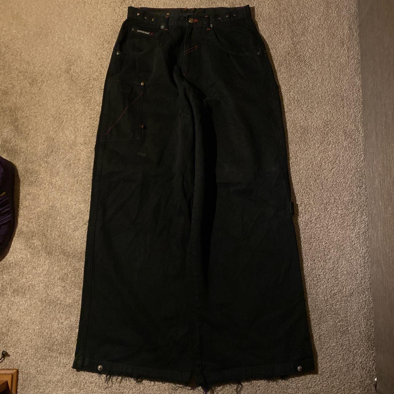 overzeas wide leg rave jeans like jnco size 32... - Depop