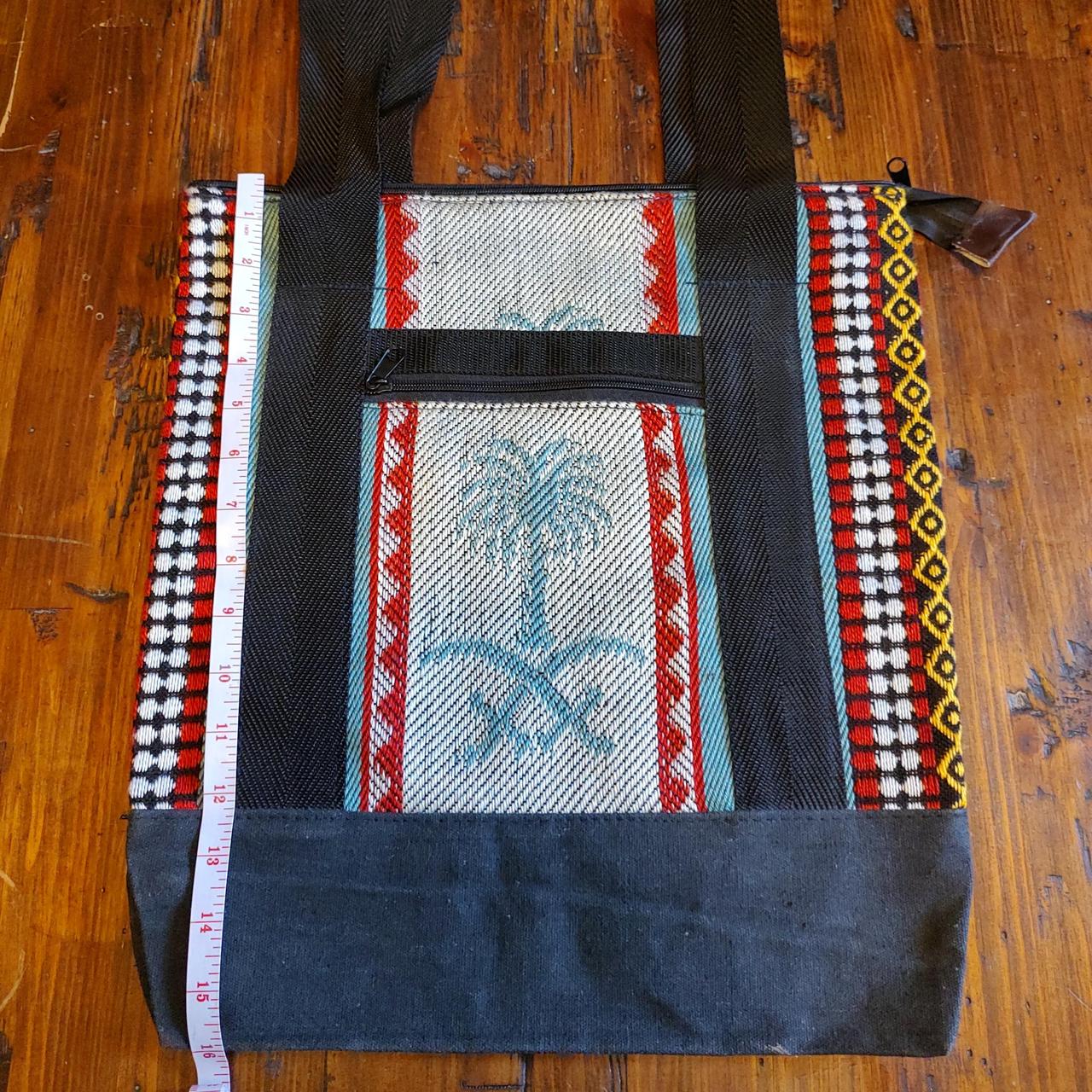 Boho canvas tote bag. Palm trees and crossed swords... - Depop