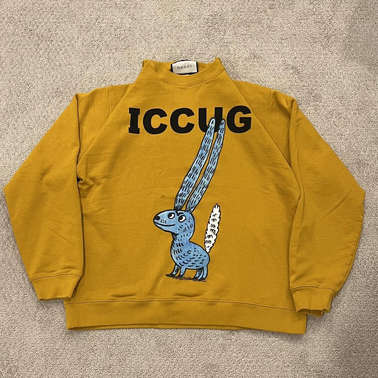 Gucci x Freya Hartas “ICCUG” yellow sweatshirt size... | Depop