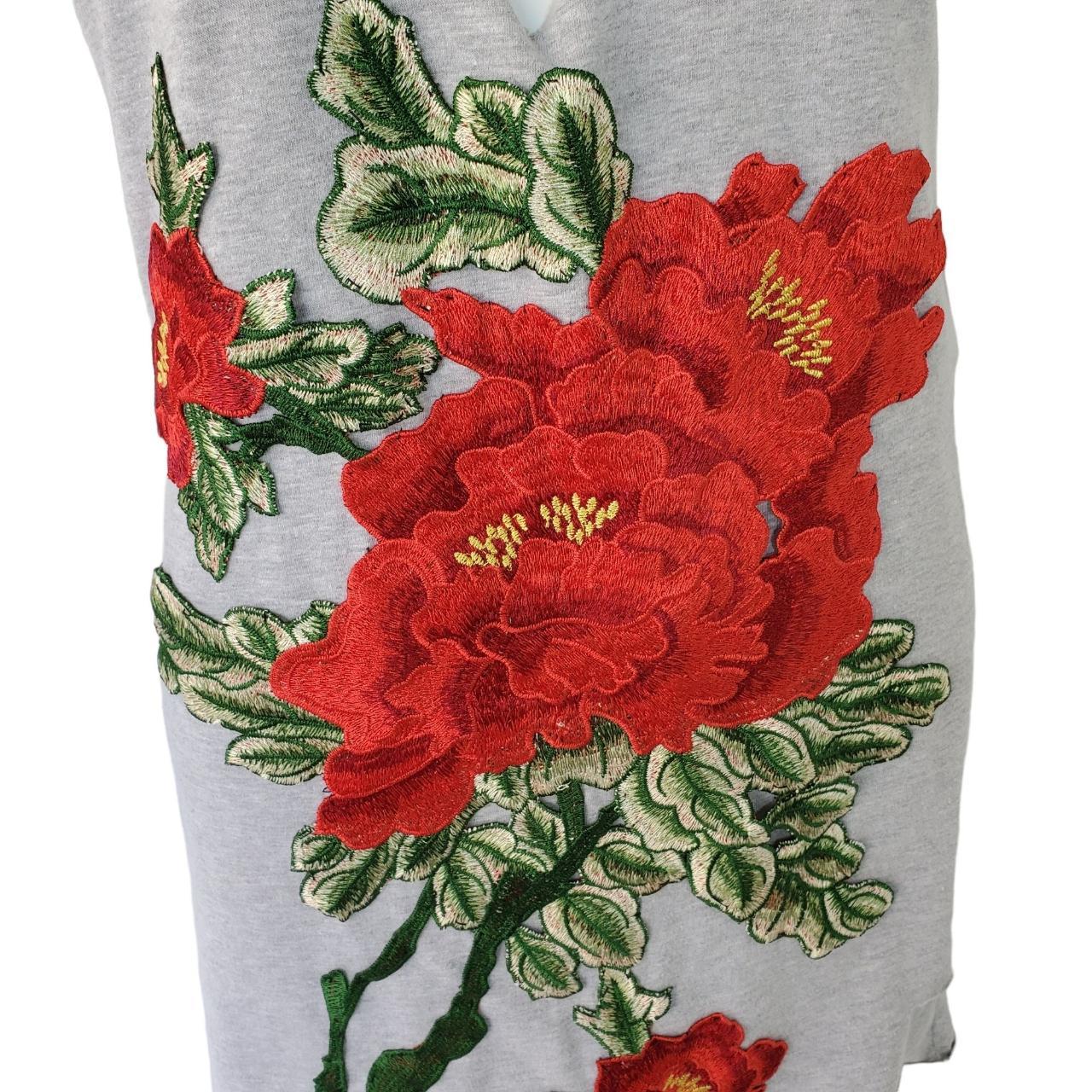 Floral Applique T Shirt Top Features • Raw And Depop
