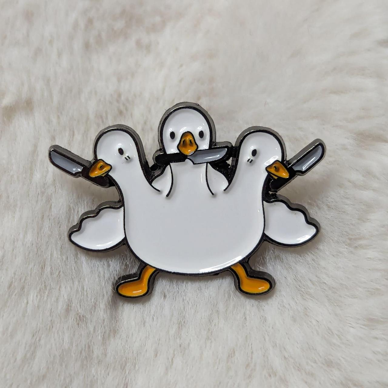 Goose Geese With Knife Funny Silly Enamel Pin... - Depop