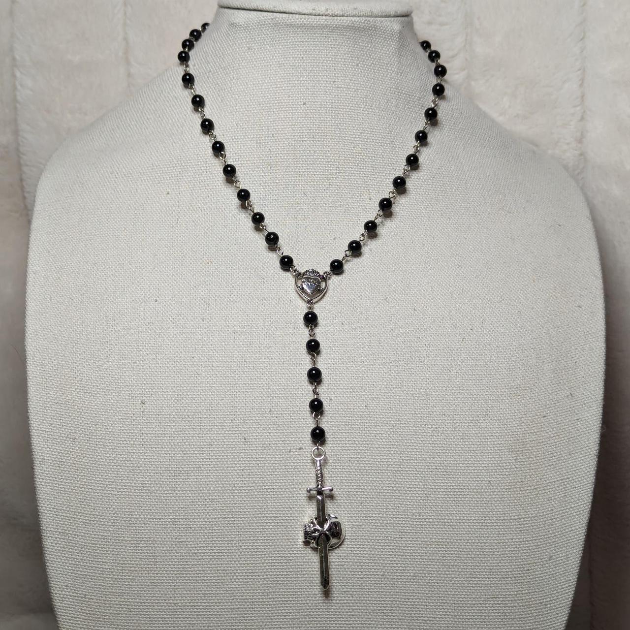 Sword And Skull Gothic Barbed Wire Heart Black... - Depop