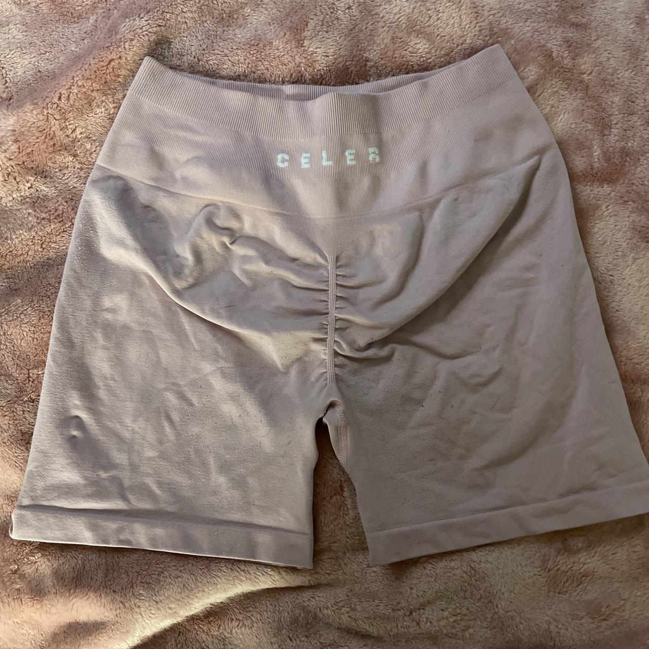 Baby pink Celer shorts with butt scrunch size medium... - Depop