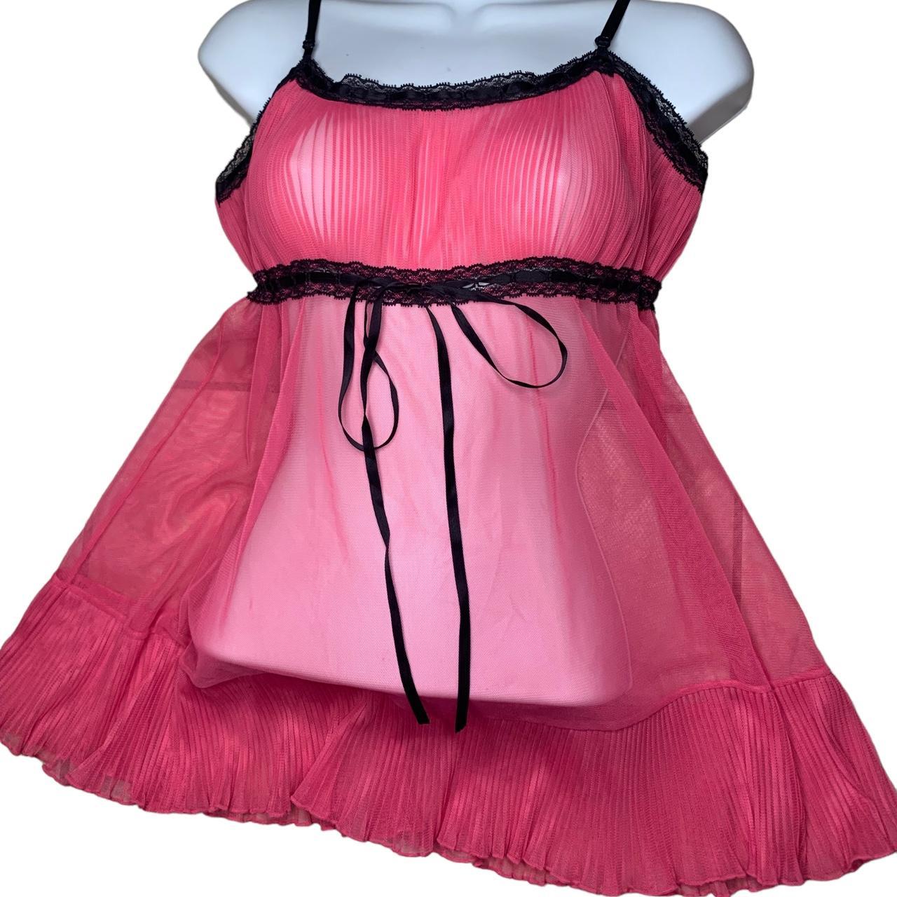 Victoria's Secret Women's Pink And Black Dress | Depop