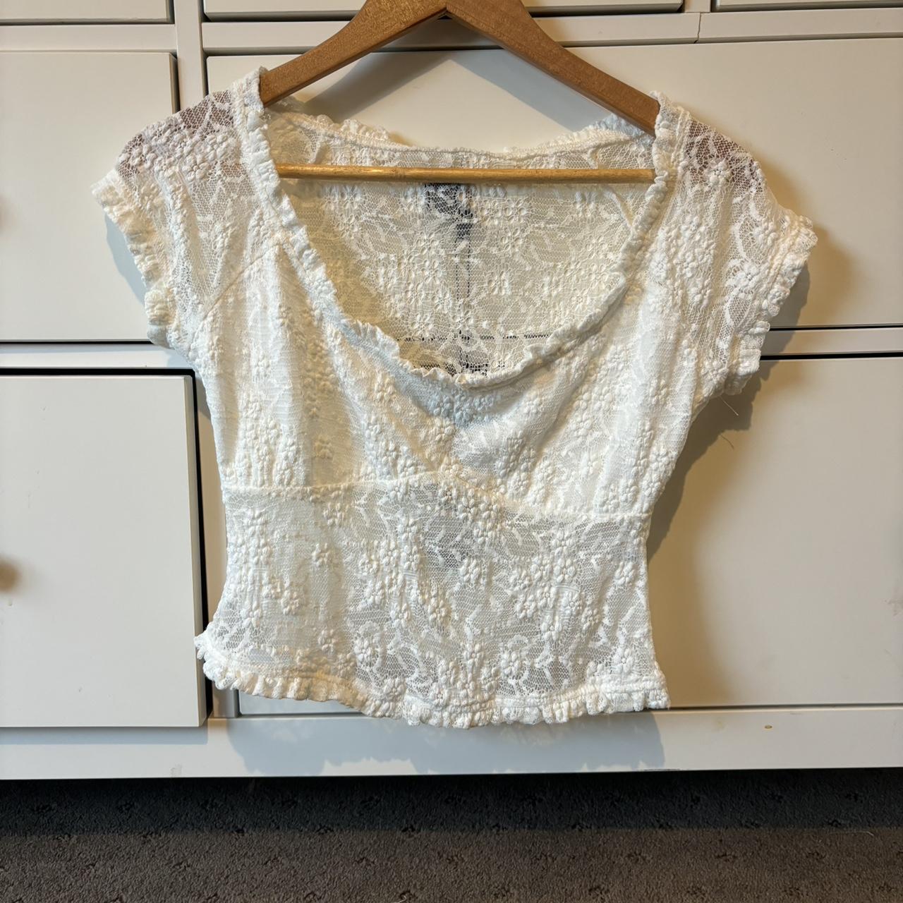 White lace MOTEL ROCKS top. Never been worn - still... - Depop