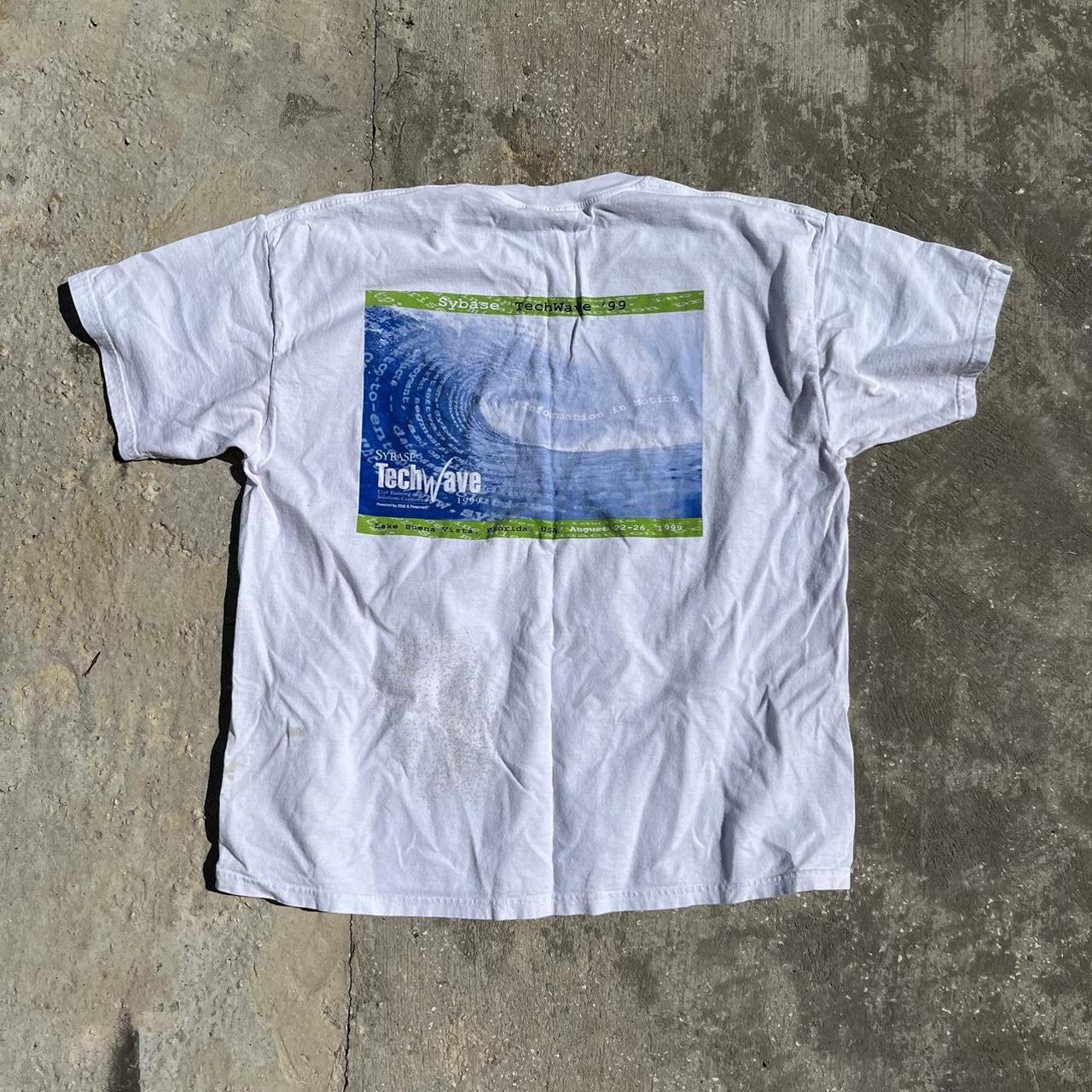 1999 Tech Wave T Shirt Size XL Some stains on both... - Depop