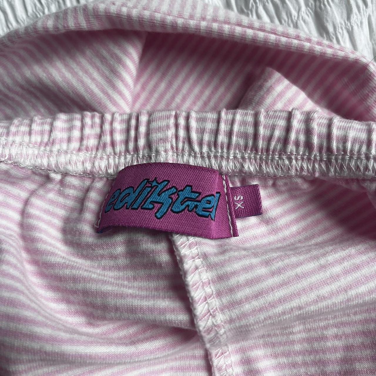 ediked Pink and white striped pajama pants - Depop
