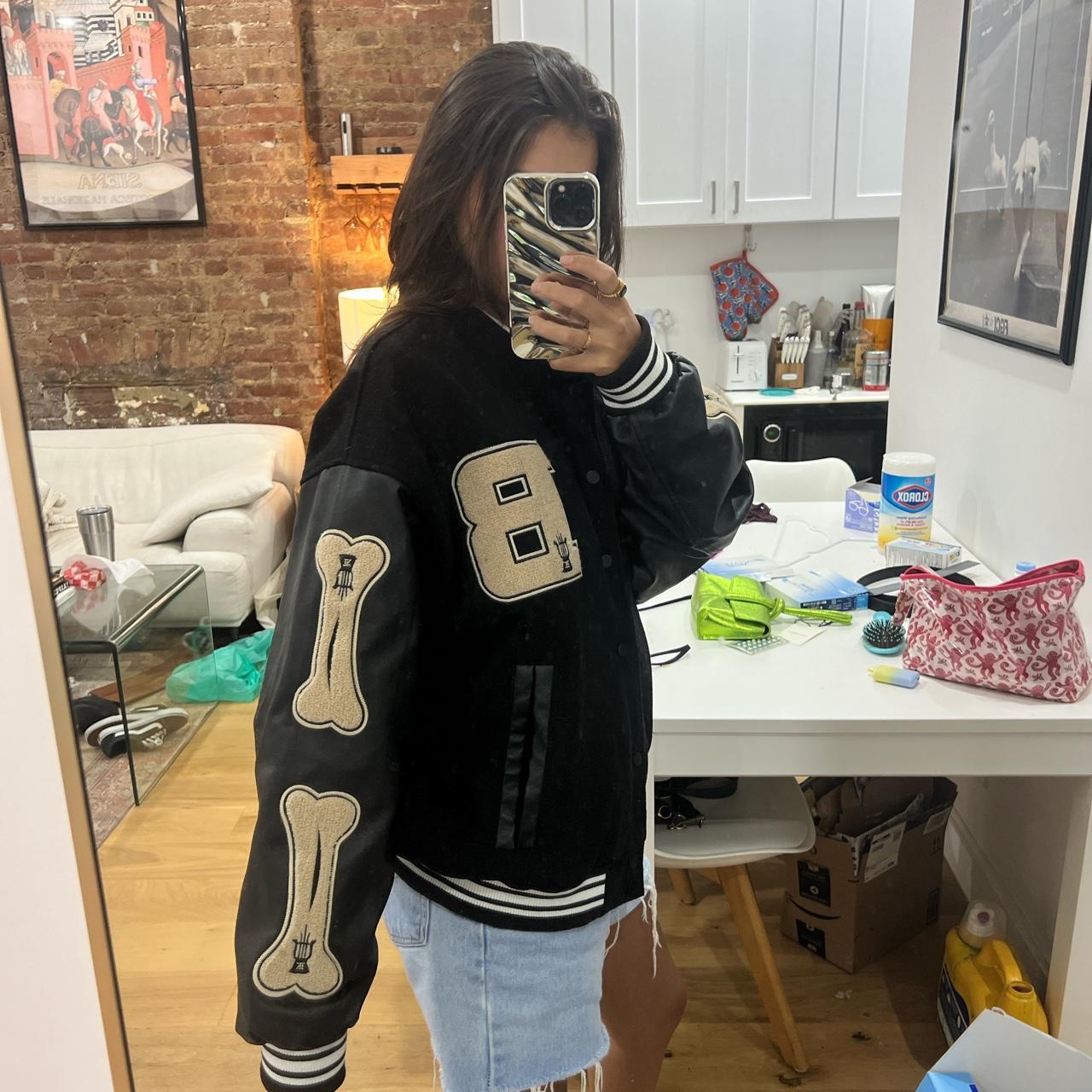 Bone Varsity jacket from Aelfric Eden Size L Only... - Depop