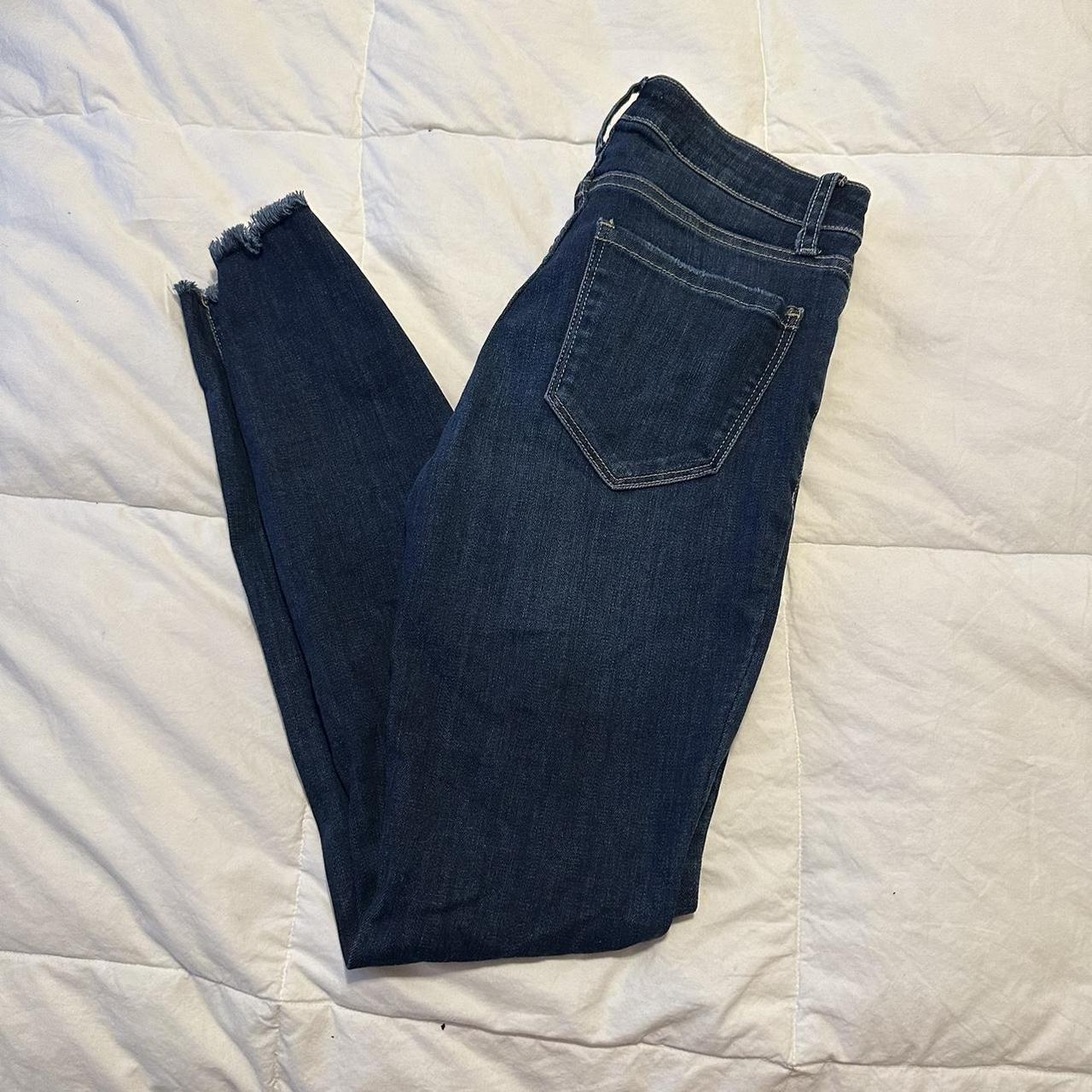 denim ripped skinny jeans #darkbluejeans... - Depop