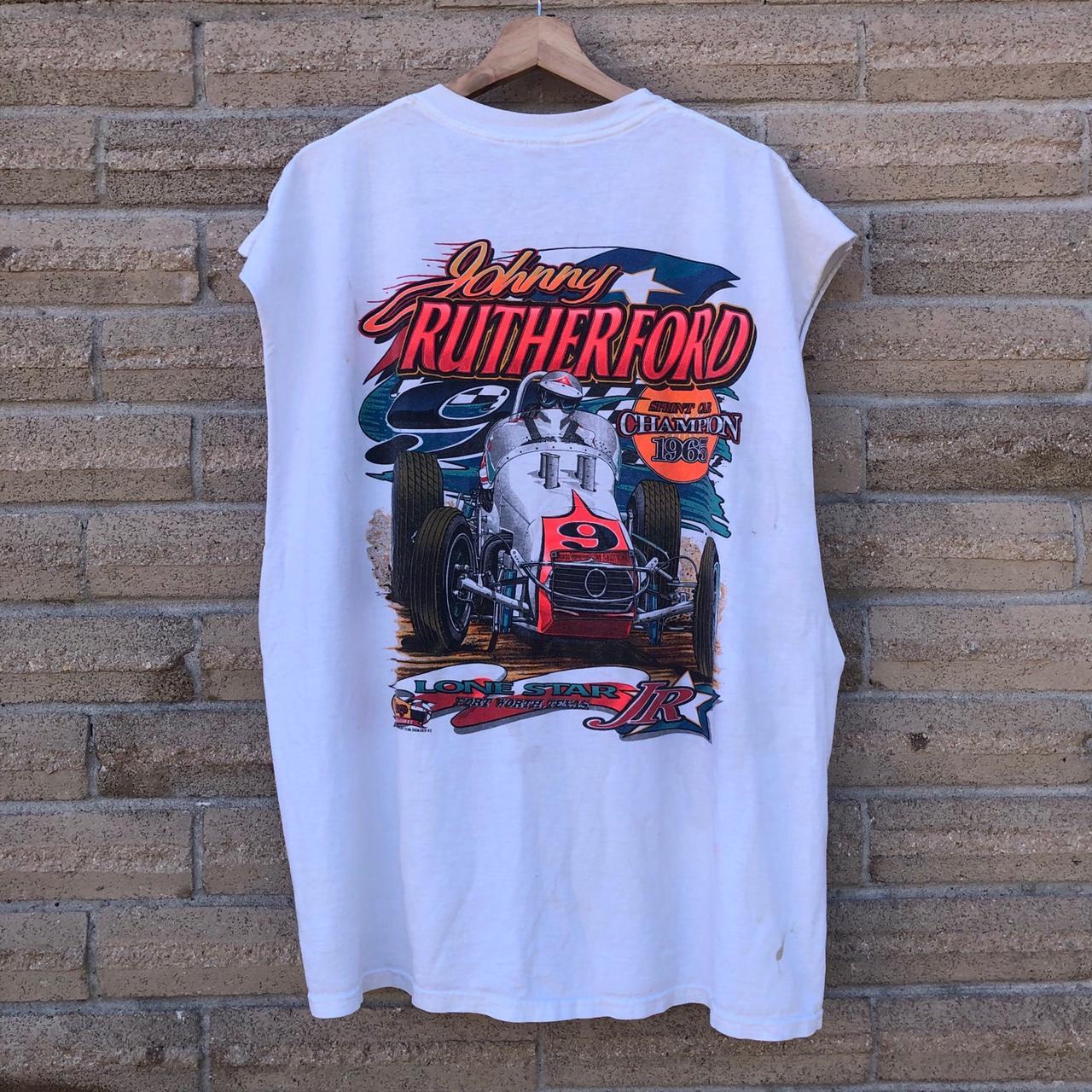 Vintage 90s JOHNNY RUTHERFORD NASCAR RACING Texas... - Depop