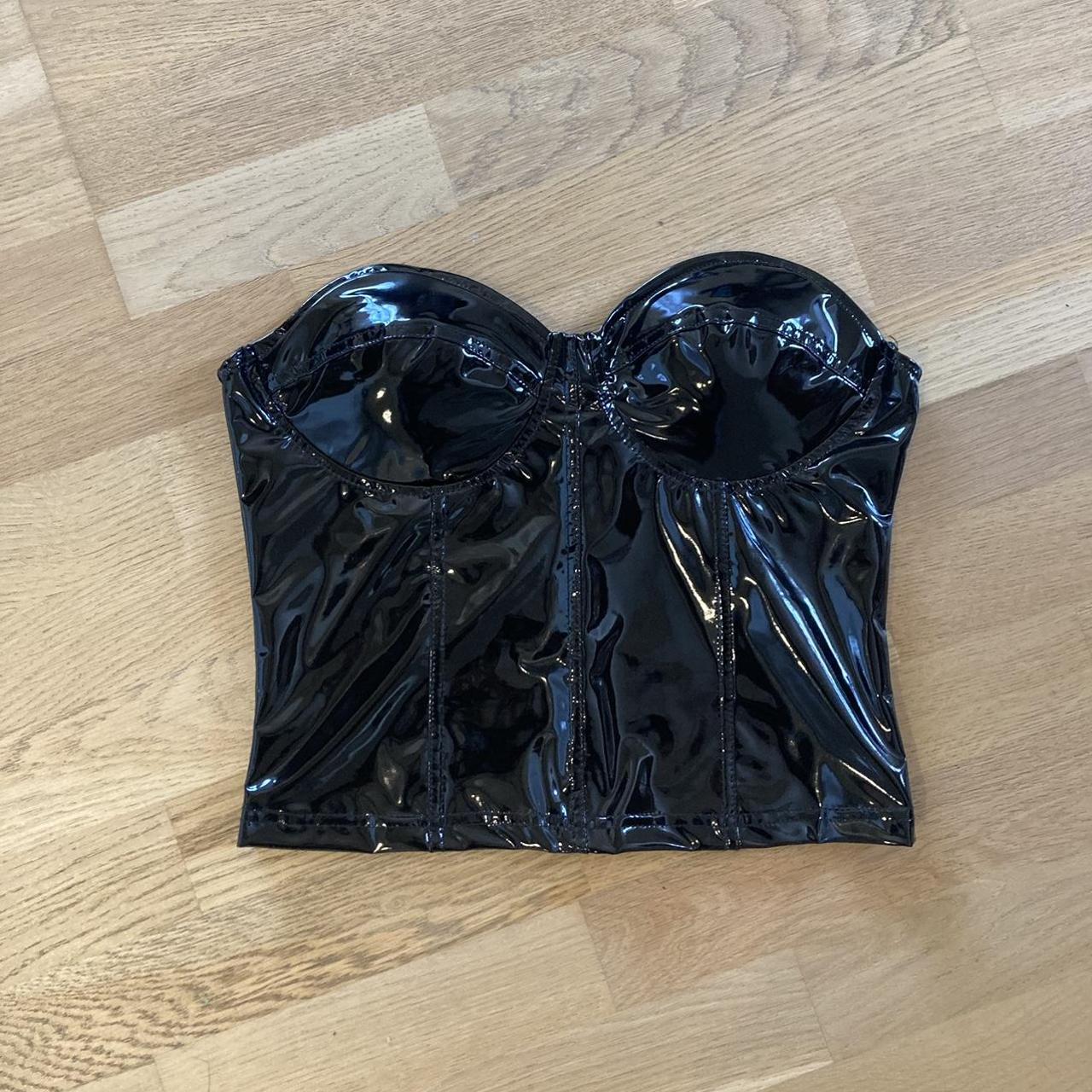 Noisy May Vinyl Corset Top #vinyl #gothic goth... - Depop