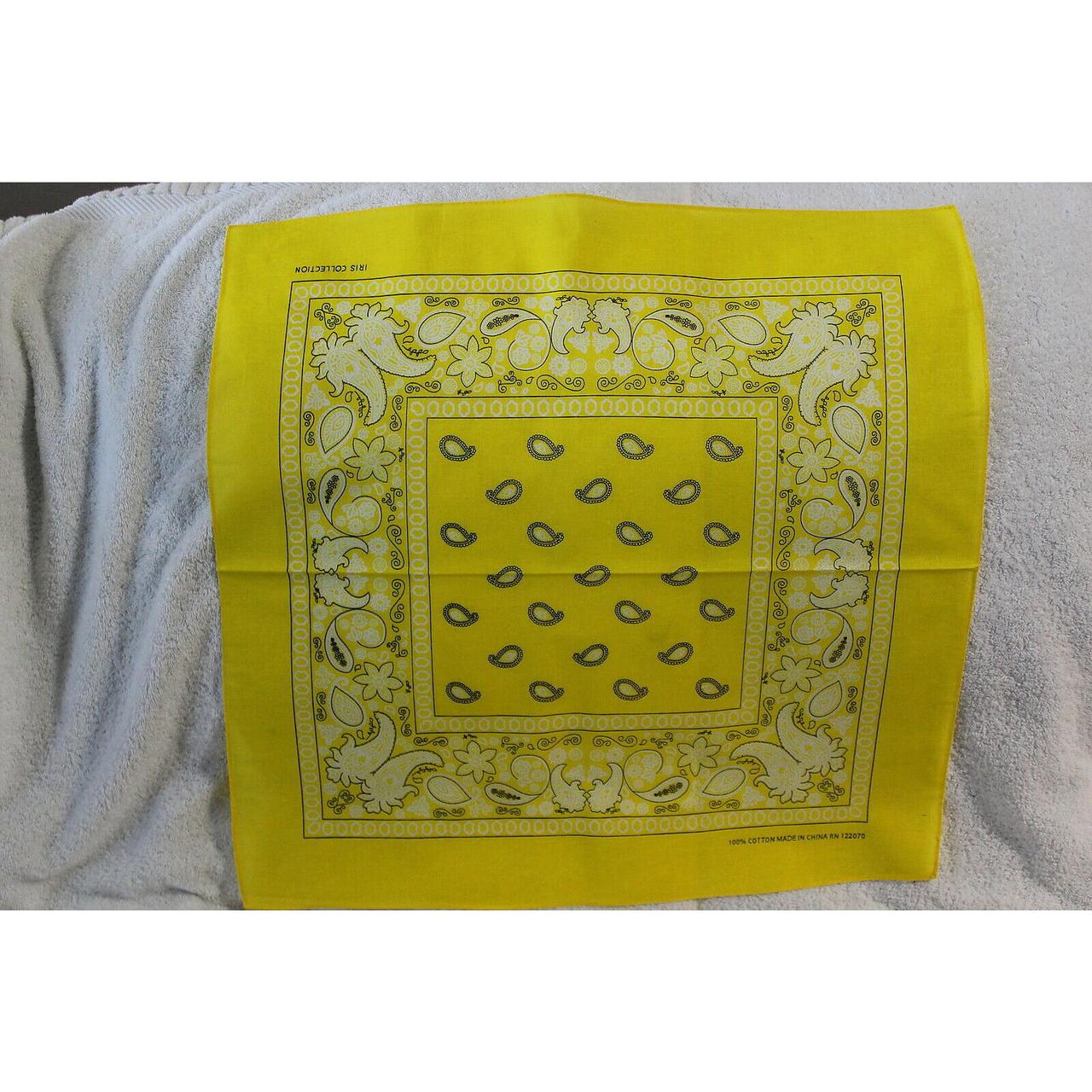BANDANA YELLOW PAISLEY #2 SET OF 3 Sizing:... - Depop