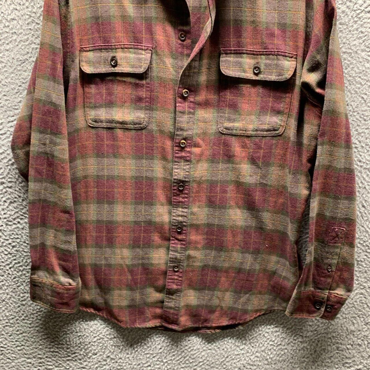 GH BASS Shirt Adult Medium Red Brown Flannel Cotton... - Depop