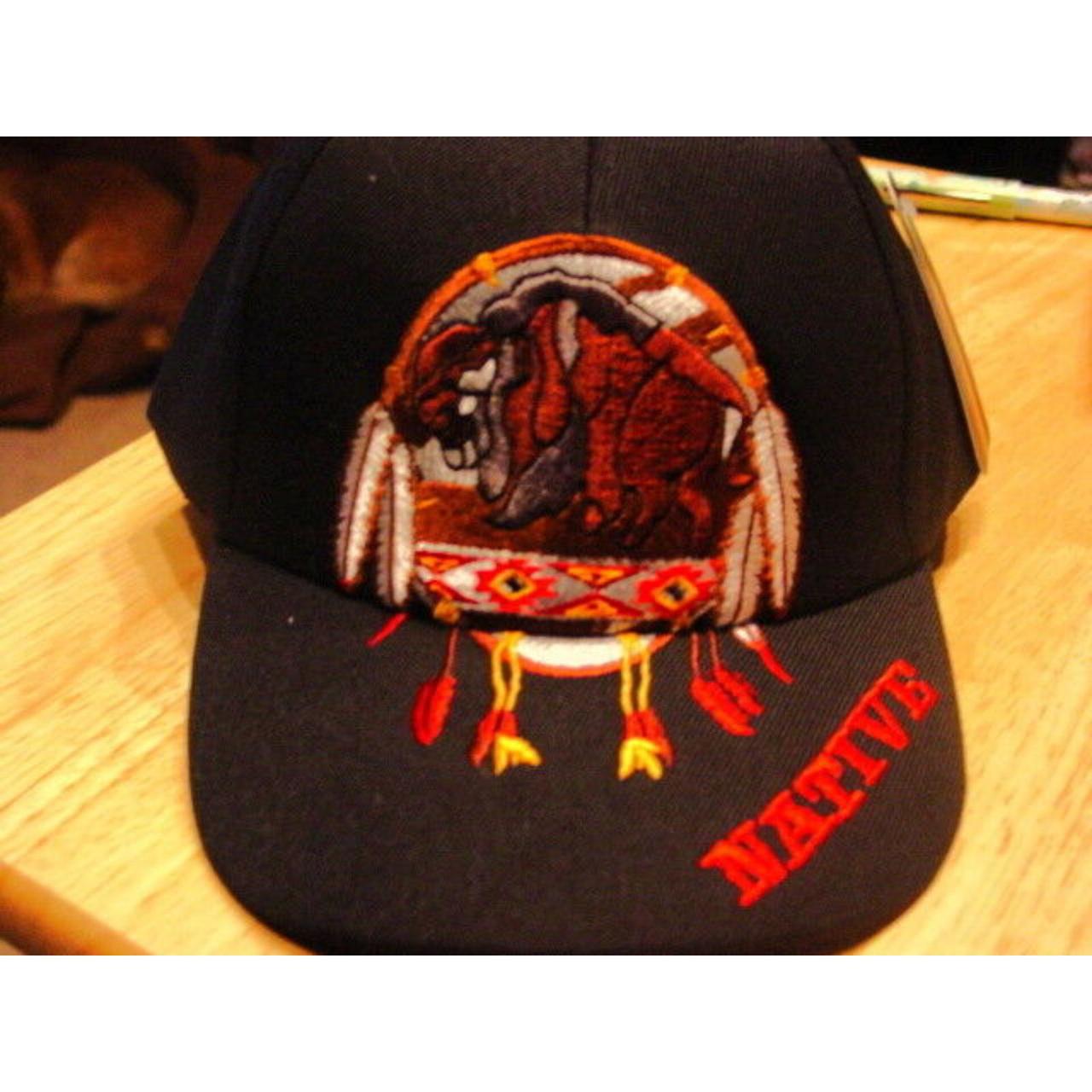 BUFFALO DREAMCATCHER NATIVE BASEBALL CAP (BLACK) ... - Depop