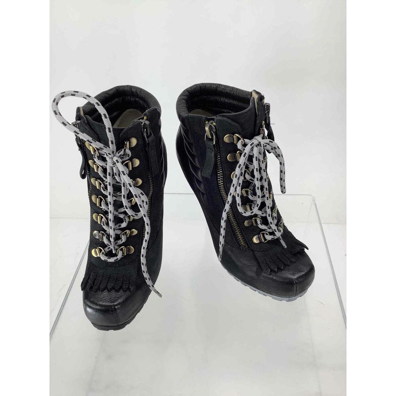 Boutique 9 "Tarael" Black Leather Platform Booties... - Depop