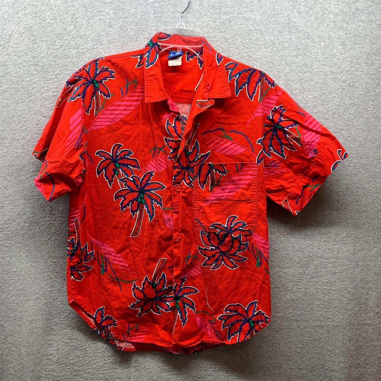 Vintage Ocean Pacific Shirt Adult Medium Red Floral... - Depop
