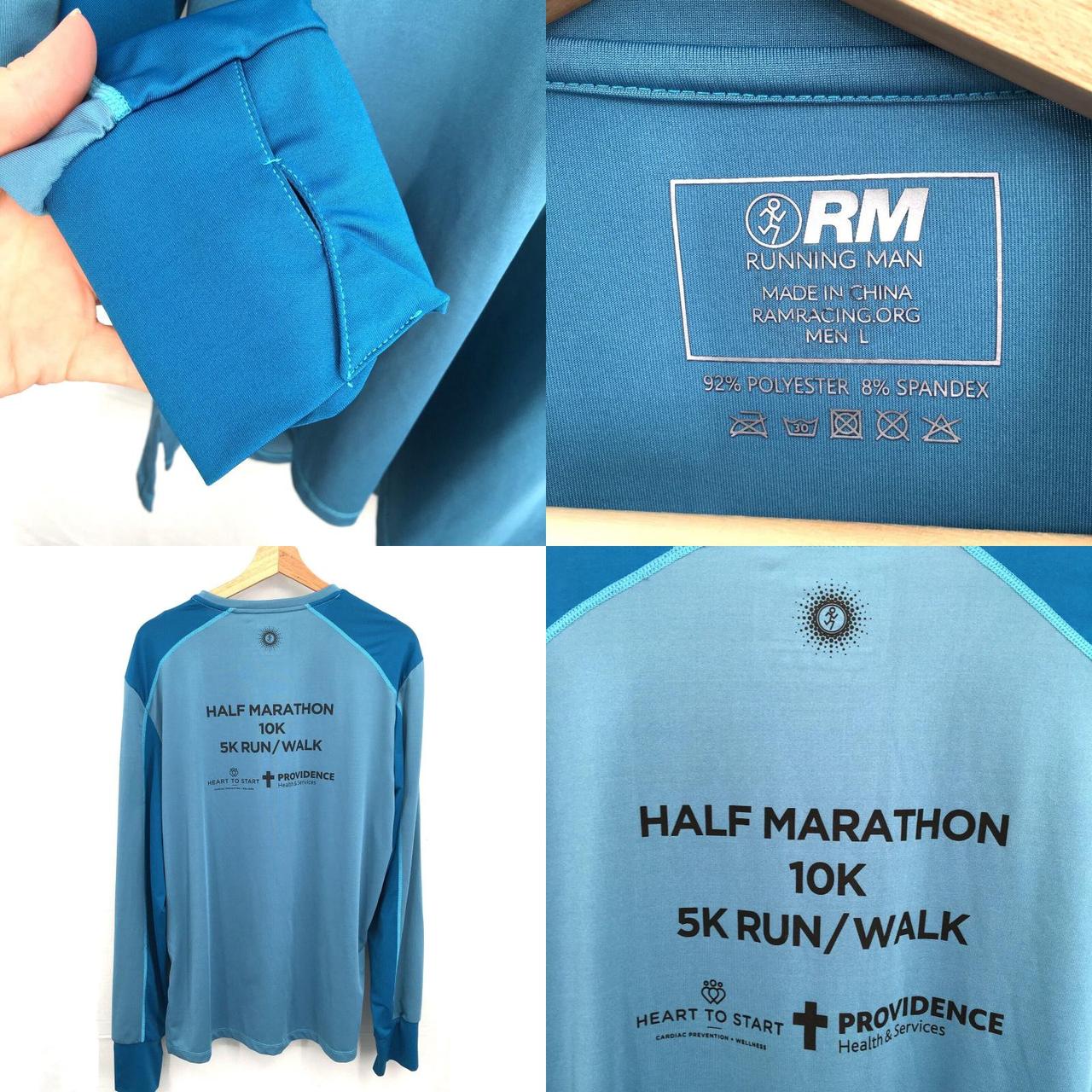 RM RUNNING MAN marathon top Long-Sleeve Pullover... - Depop