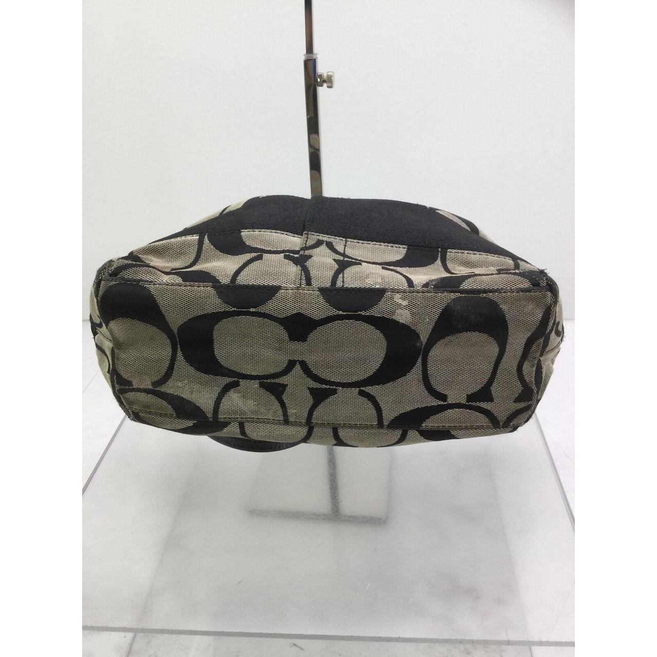 Coach Black White Signature Jacquard Leather Trim... - Depop