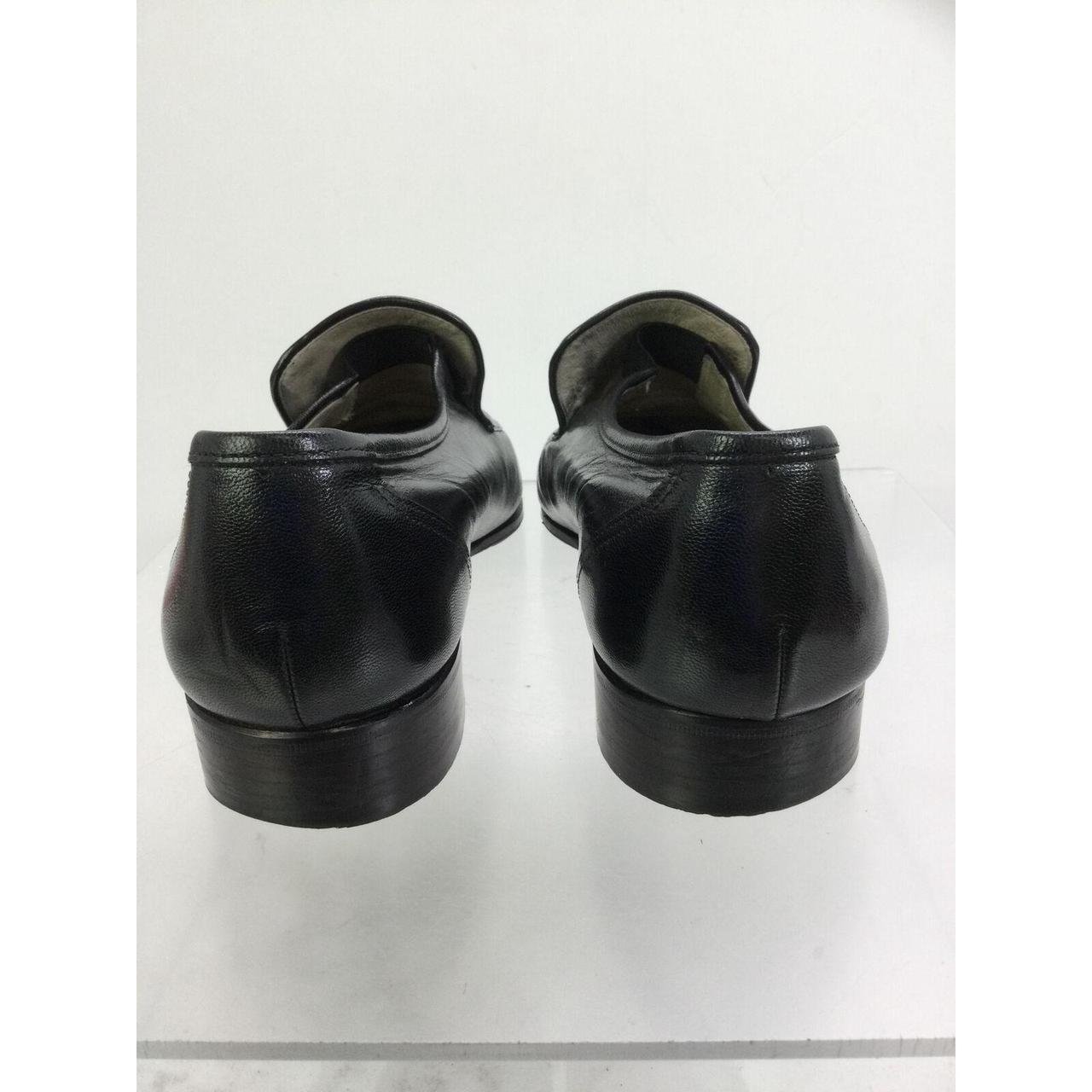 Morelli Black Leather Slip-On Dress Loafer Shoes... - Depop