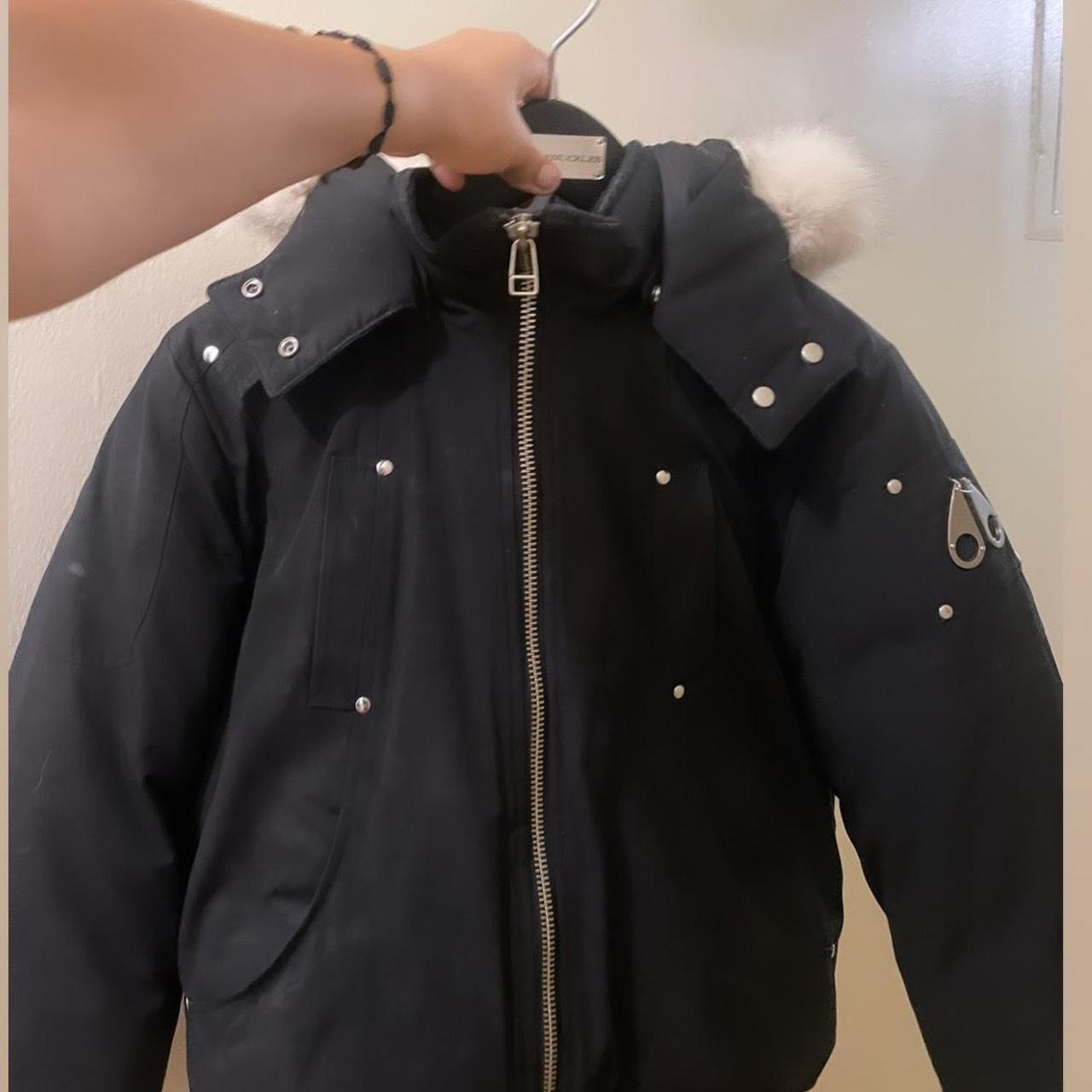 Moose Knuckle Unisex Black Kids Puffer Coat with... - Depop