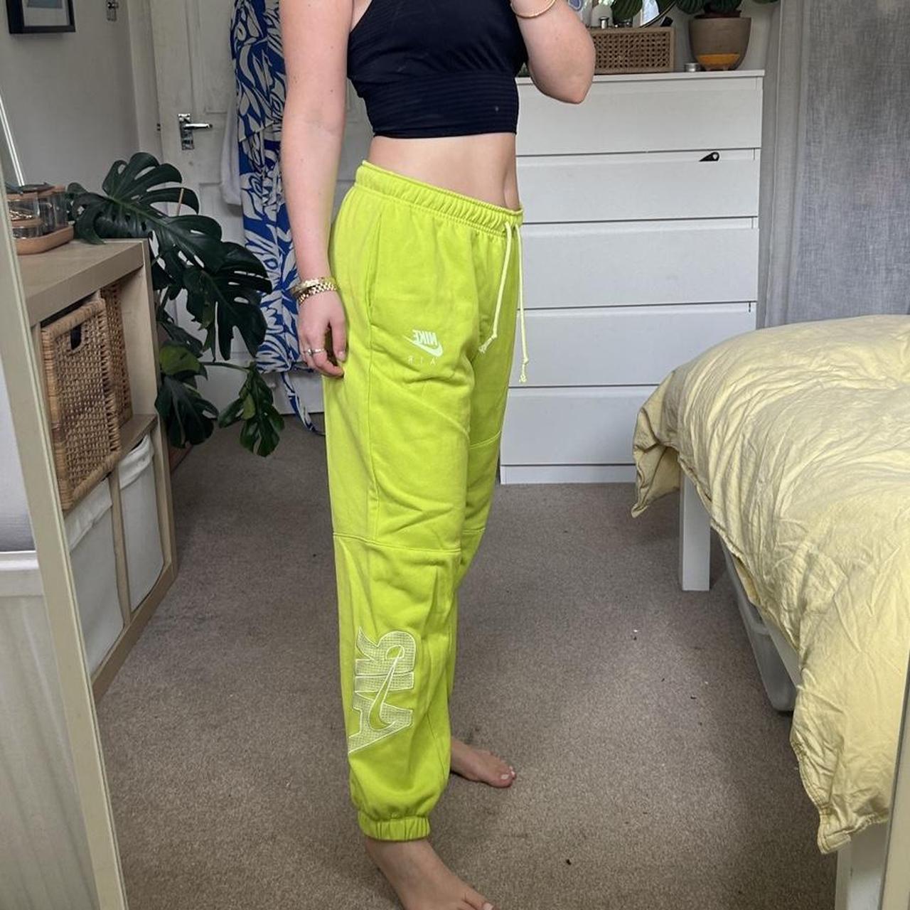NIKE bright lime green yellow tracksuit sweatpants... - Depop