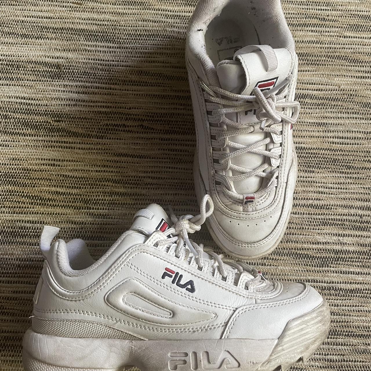 Fila Disruptor II Premium in White Size 6 Used but... - Depop