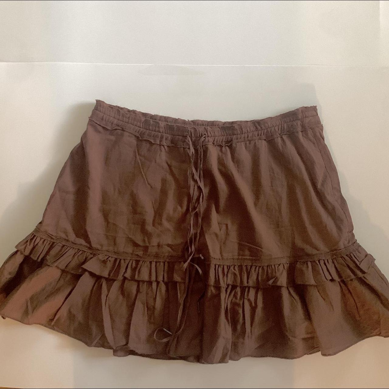 Abercrombie & Fitch brown ruffle skirt. Brown and... - Depop