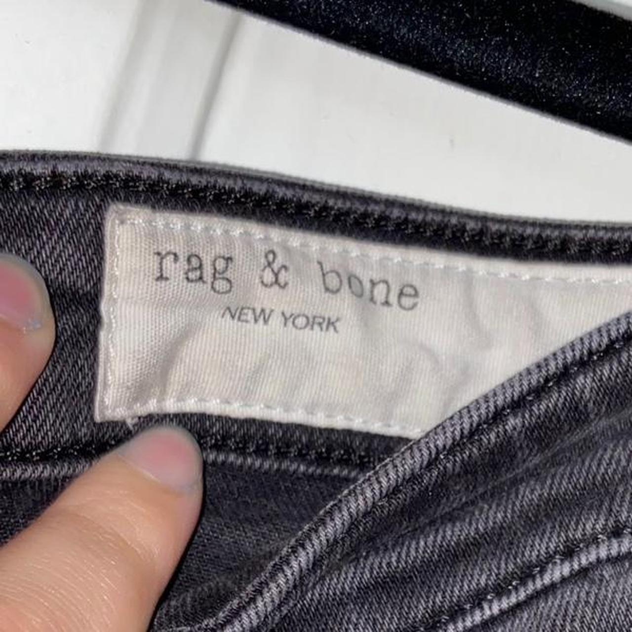 Rag & Bone Women's Grey and Black Jeans | Depop
