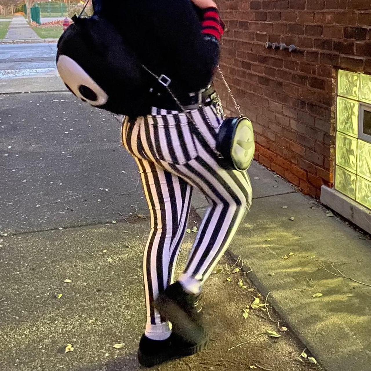 Spooky striped skinny jeans by the Hot Topic label... - Depop