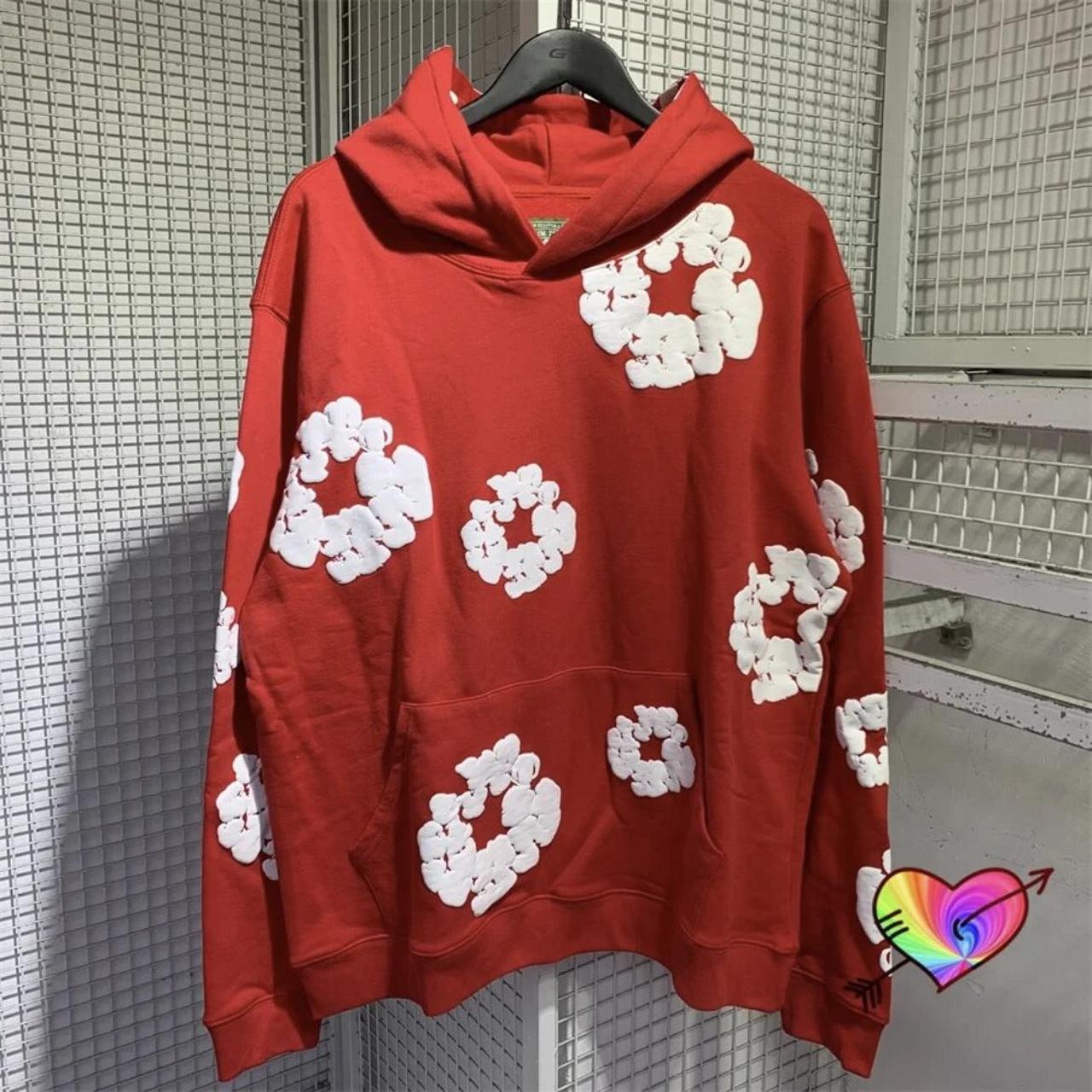 Red Denim tears Hoodie Message before buying - Depop