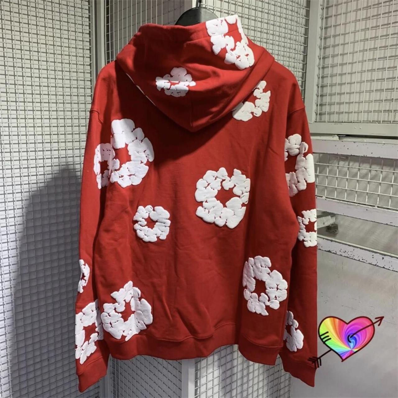 Red Denim tears Hoodie Message before buying - Depop